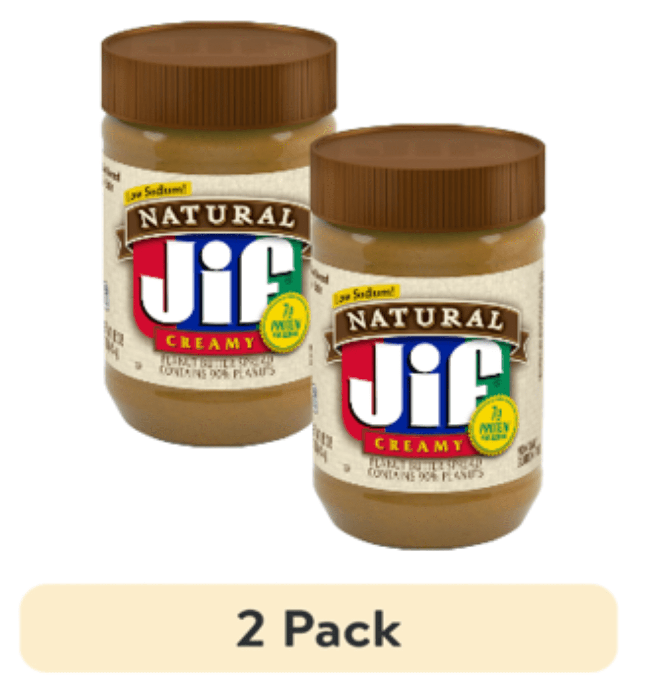 (2 pack) Jif Natural Creamy Peanut Butter Spread, 16-Ounce Jar ...