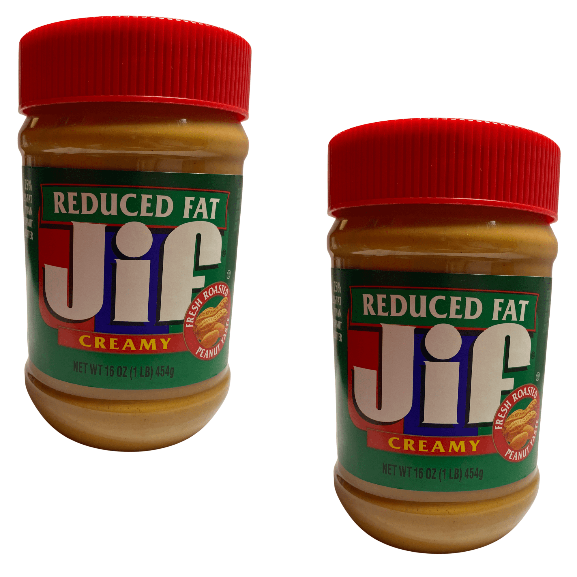 (2 pack) Jif Reduced Fat Creamy Peanut Butter Spread, 16 oz - Walmart.com