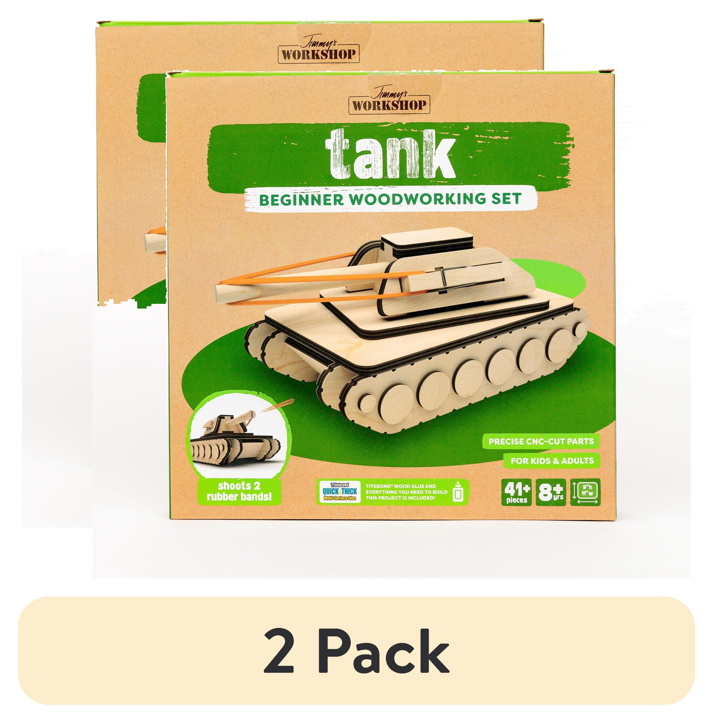 (2 pack) Jimmy's Workshop Kids Craft Wooden Tank, DIY Activity Kit ...