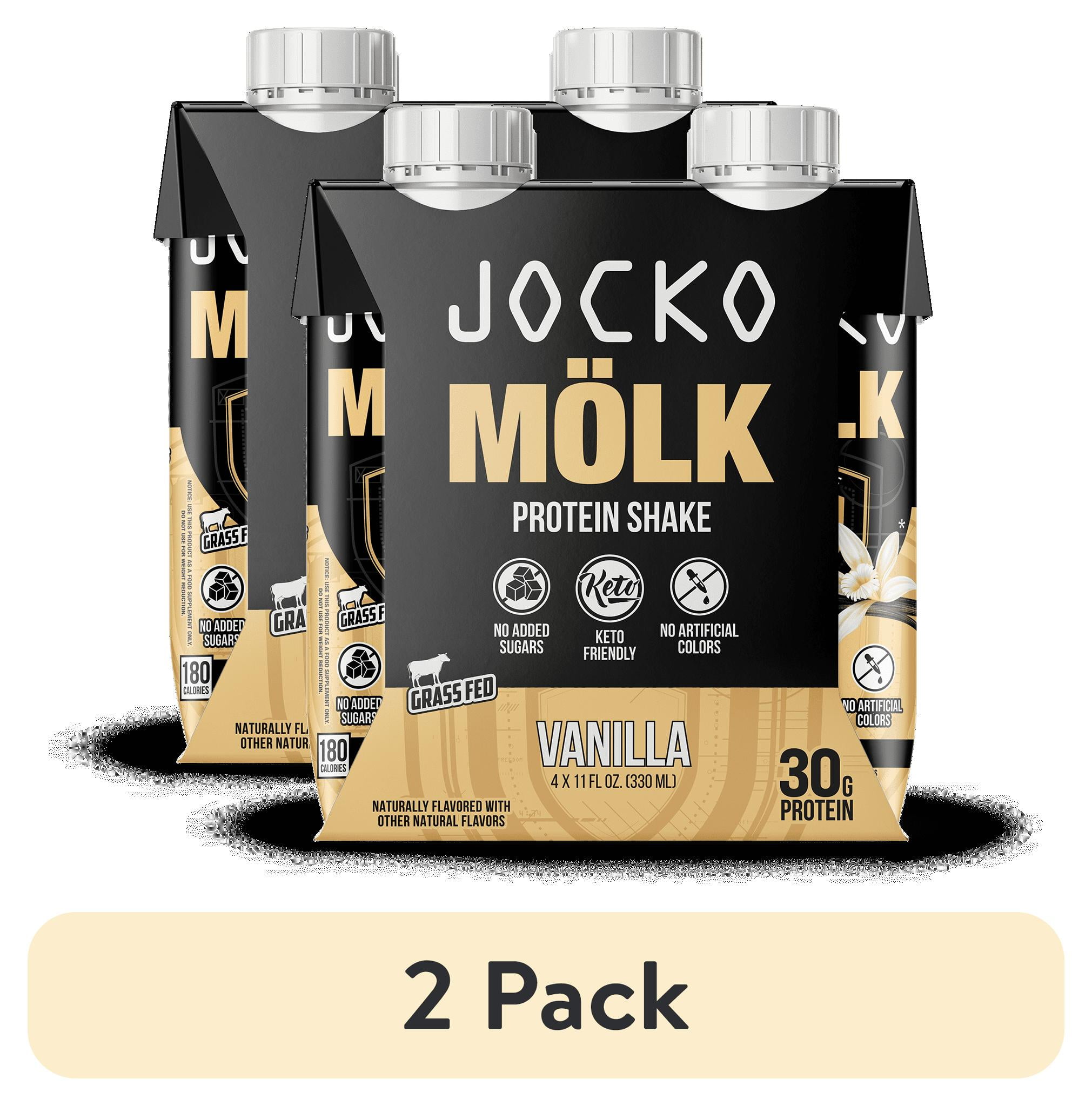 (2 pack) Jocko Fuel Protein Shake, Vanilla, 11oz, 4 Count, 30g Protein ...