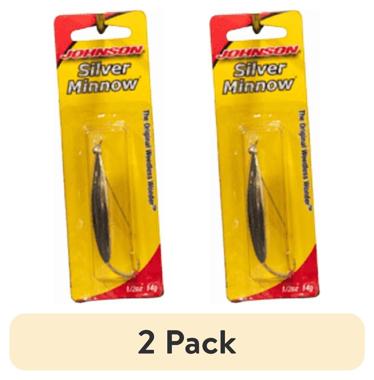 Johnson Fishing Silver Minnow Lure 2 Pack - Weedless Brass Spoon for ...