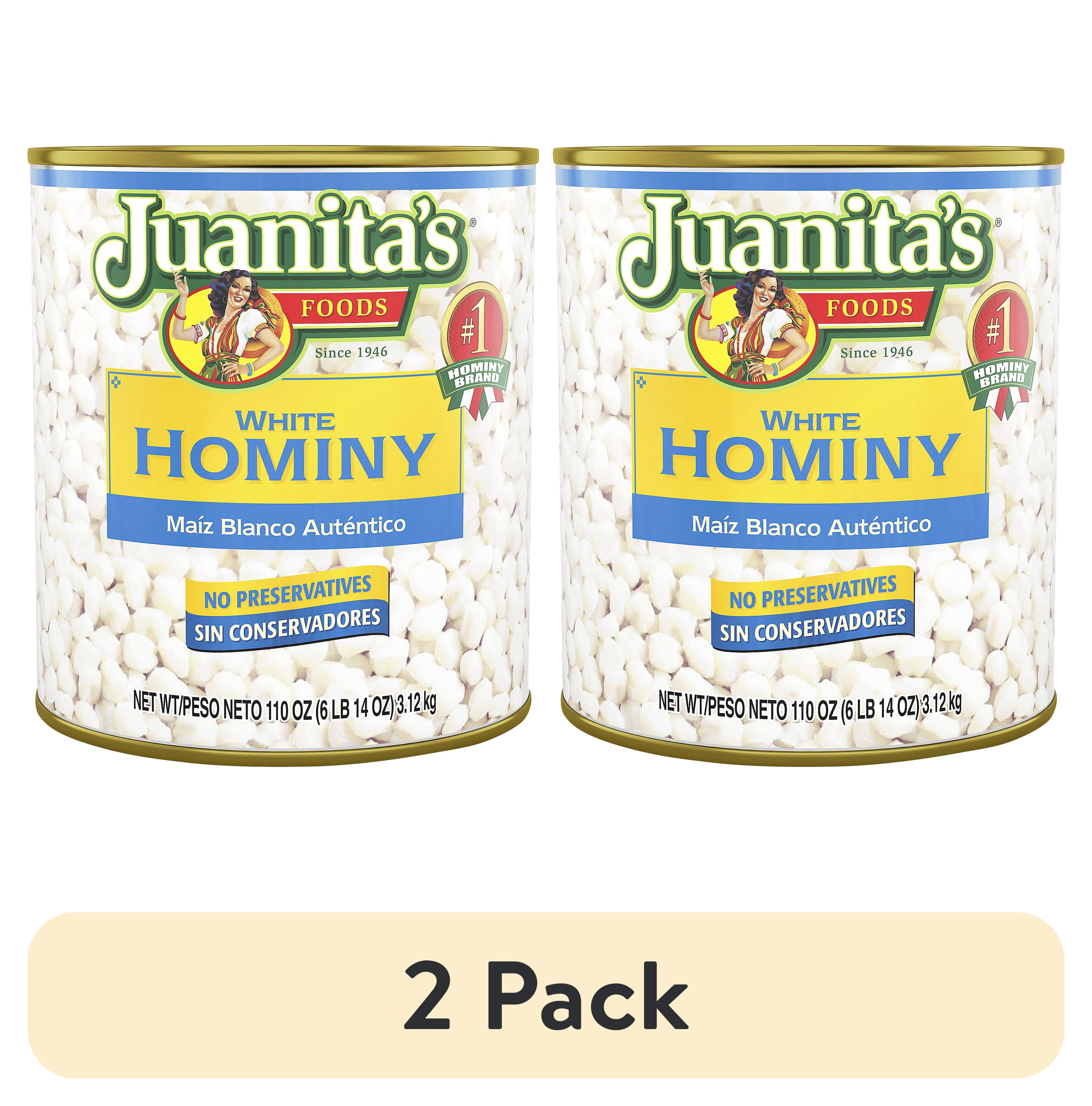 (2 pack) Juanita’s Foods White Hominy, 110 oz, Can - Walmart.com