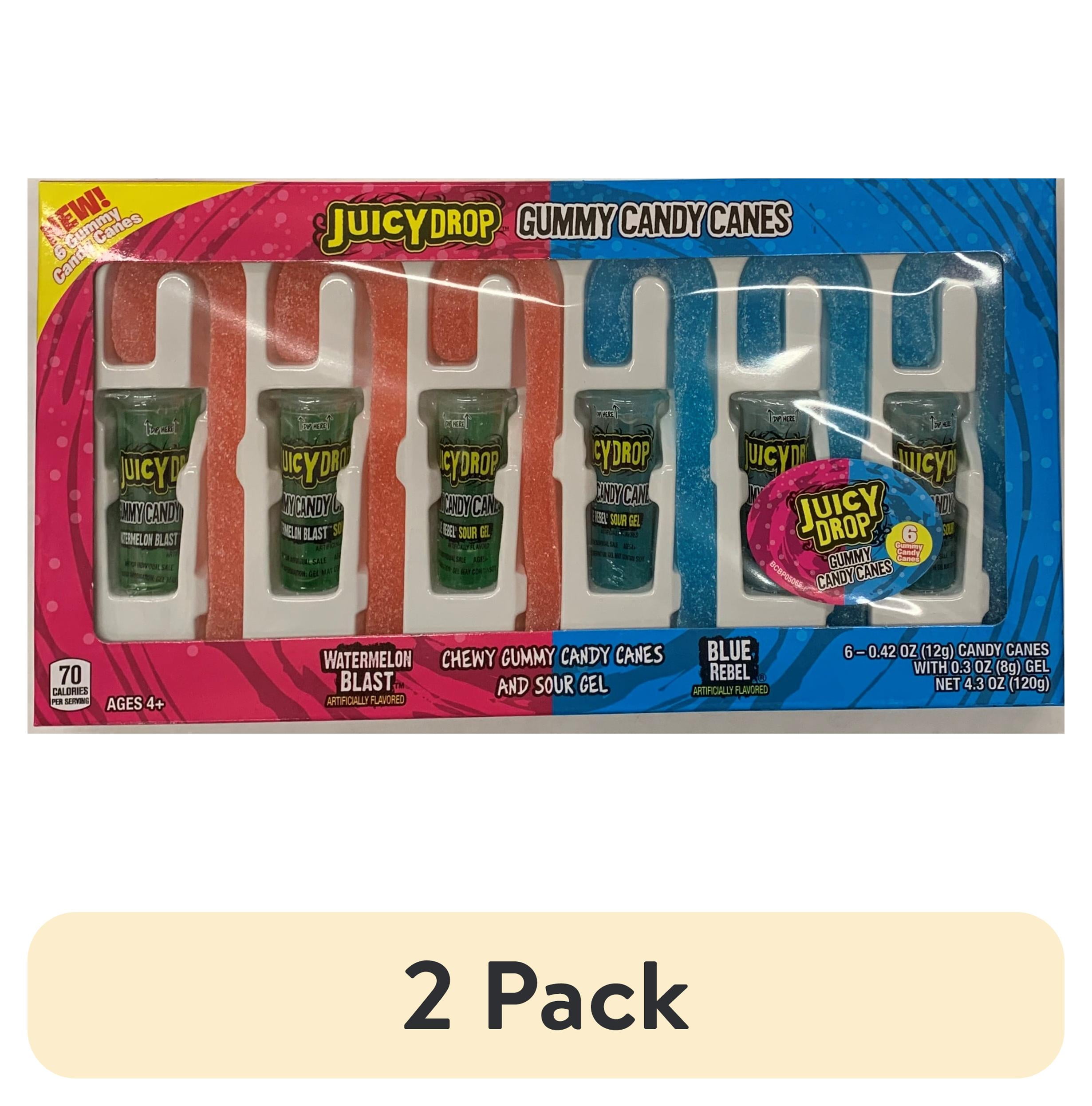 (2 pack) Juicy Drop Gummy Candy Canes with Sour Gel, Christmas Gummy ...