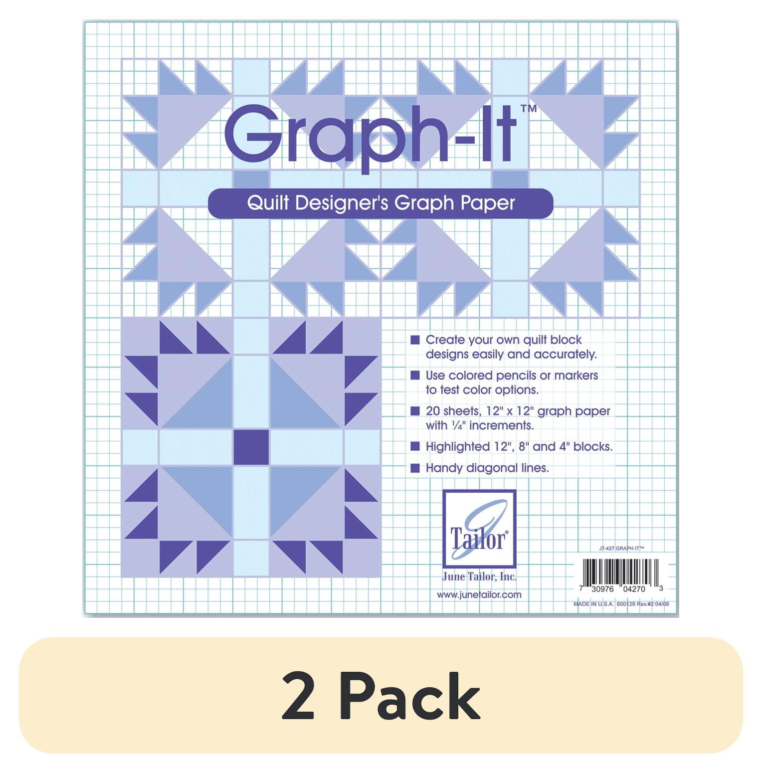 (2 pack) June Tailor Graph-It Graph Paper, 12 by 12-Inch, 20 Per ...