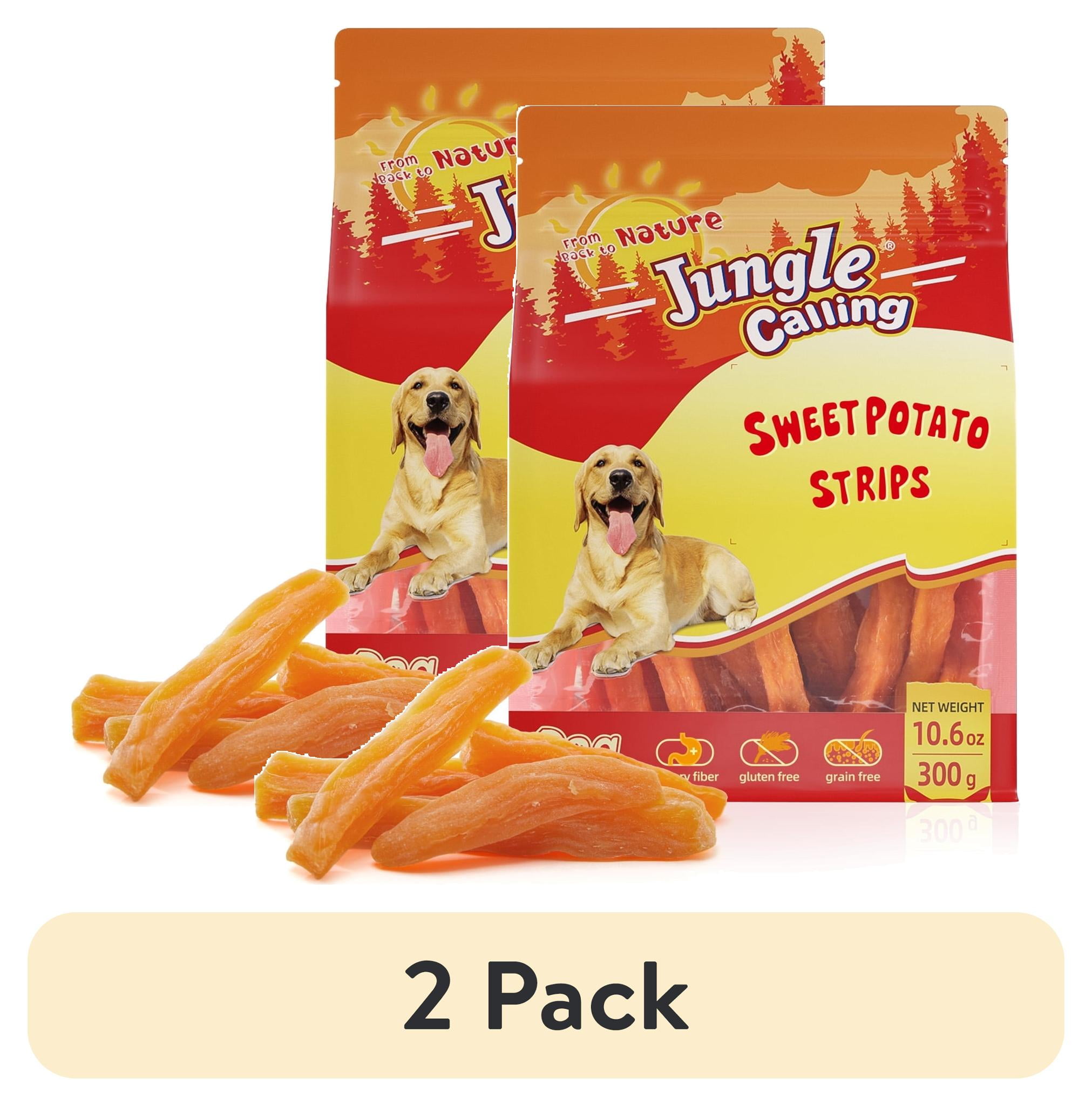 (2 pack) Jungle Calling Natural Sweet Potato Dog Treats,Low Fat,Sweet ...