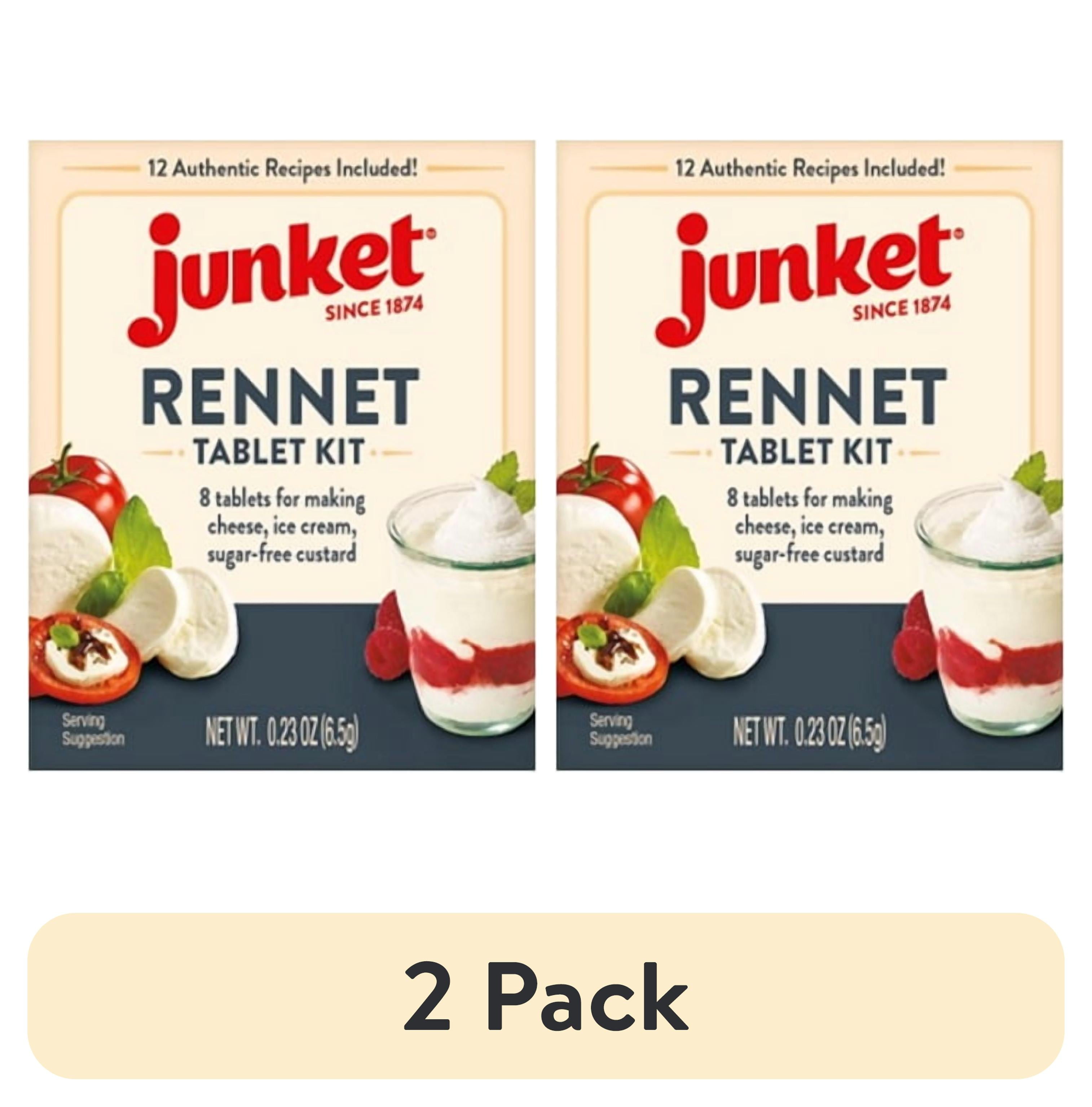 (2 pack) Junket Rennet Tablet Kit, 0.23 oz Bag, 8 Tablets - Walmart.com