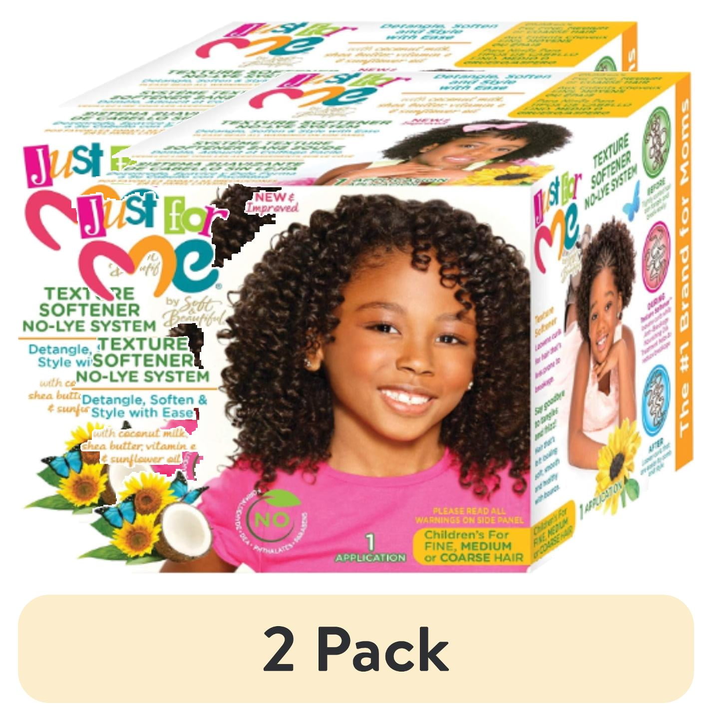 (2 pack) Just For Me Texture Softener System, Detangler, 1 Kit,All Hair ...