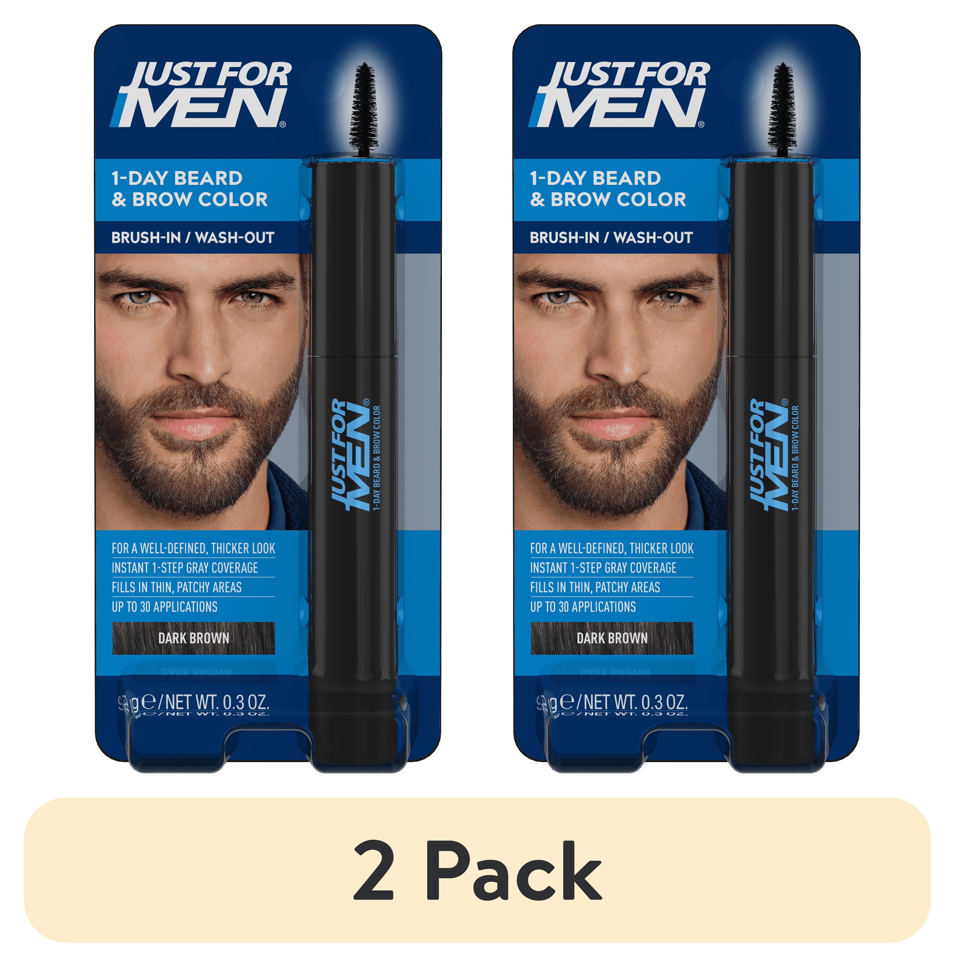 (2 pack) Just For Men 1-Day Beard & Brow Color, Temporary Dye for Beard ...