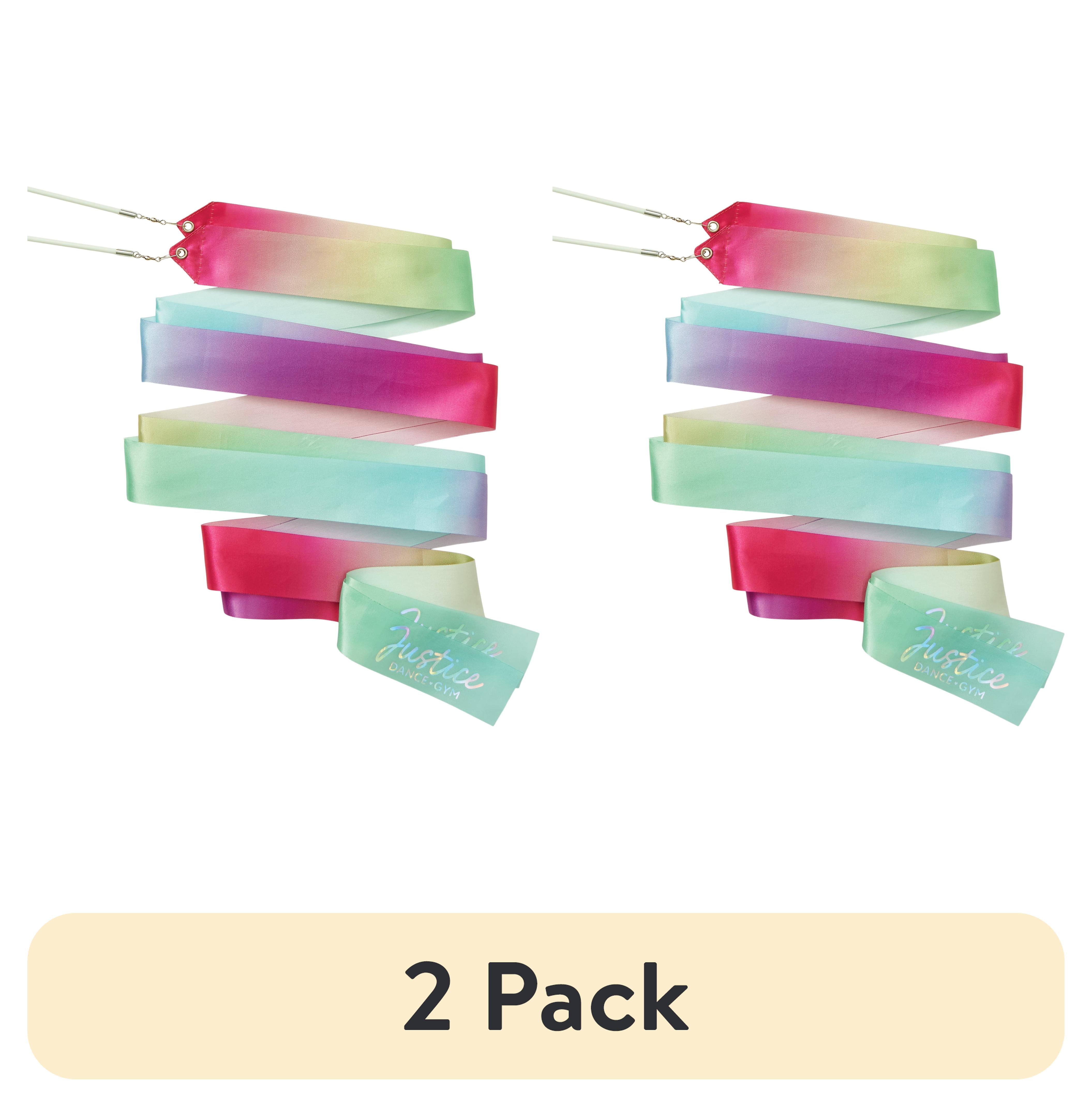 (2 pack) Justice 2PK Dance Ribbons, 6.6FT Length, Gradient Color, Ages ...