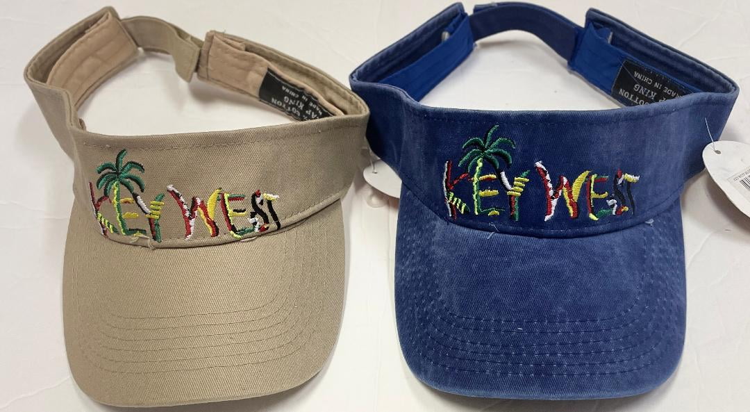 2 pack KEY WEST Embroidered visor , beaches, golf and summer hats ...