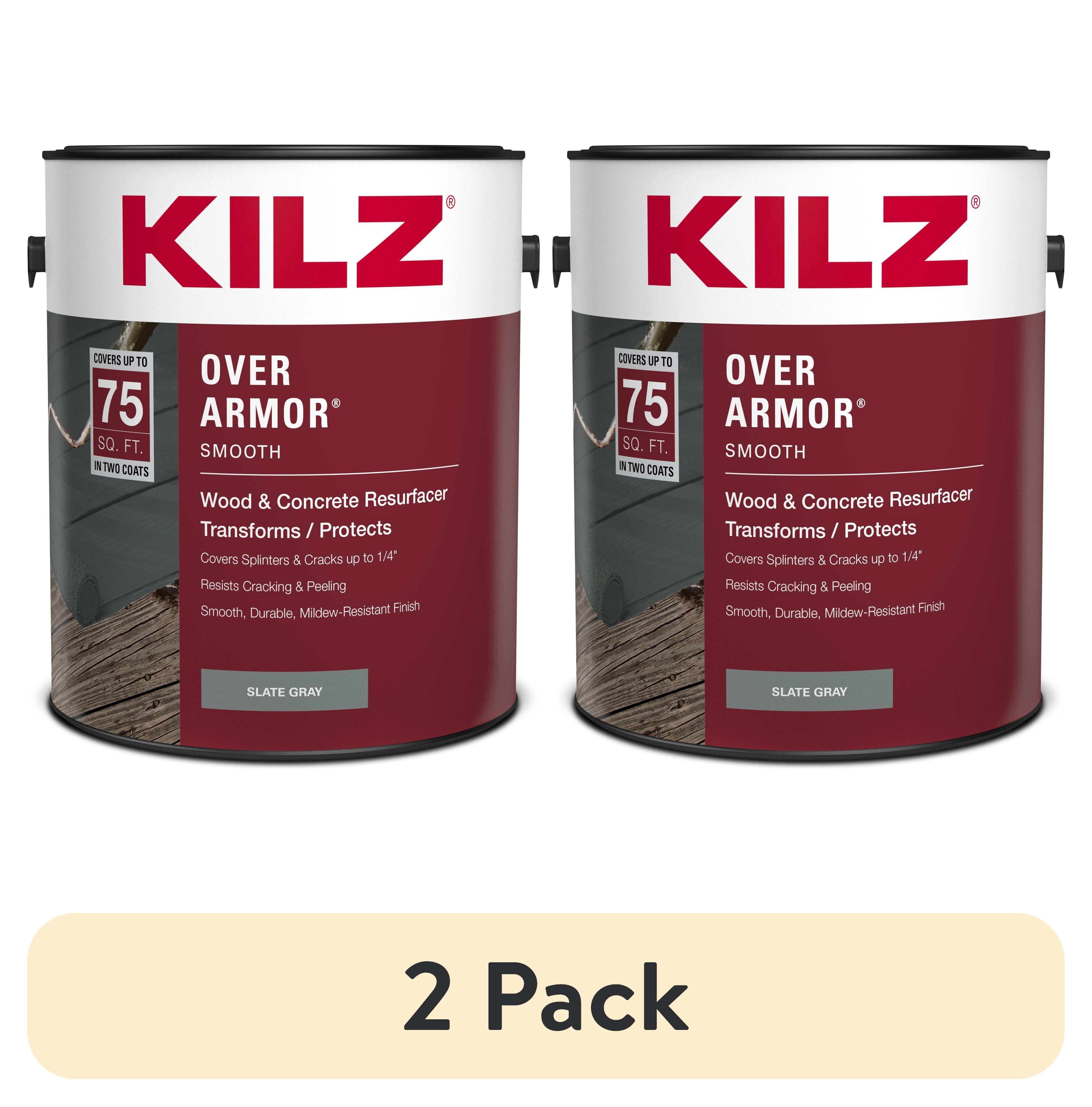 (2 pack) KILZ Over Armor Wood & Concrete Solid Coating Resurfacer ...