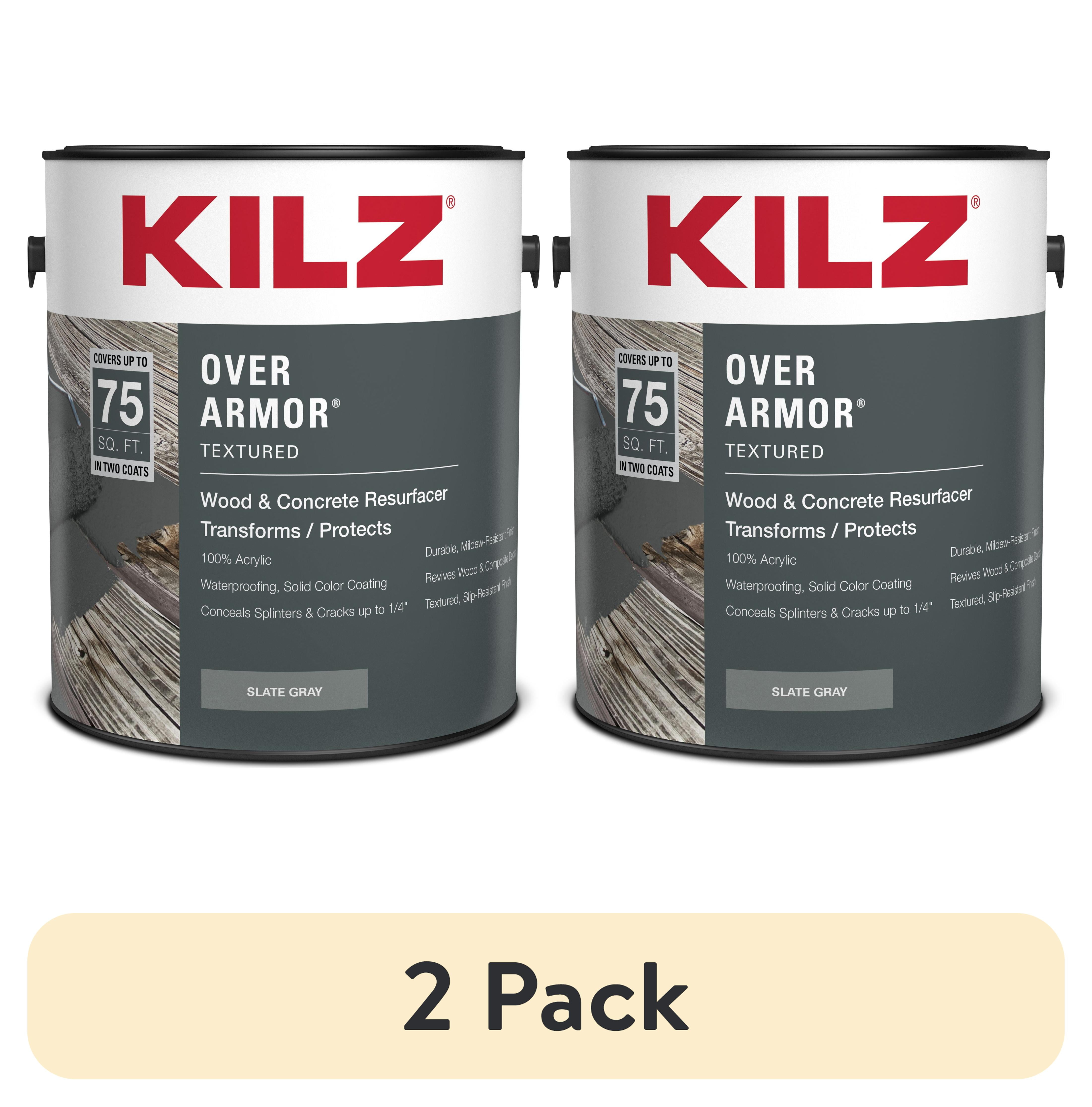 (2 pack) KILZ Over Armor Wood & Concrete Solid Coating Resurfacer ...