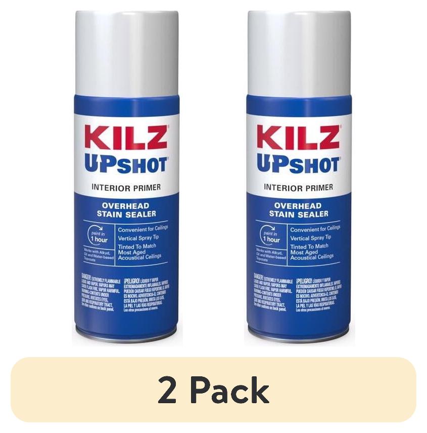 (2 pack) KILZ Upshot Interior Overhead Stain Sealer & Primer Spray, 10 ...