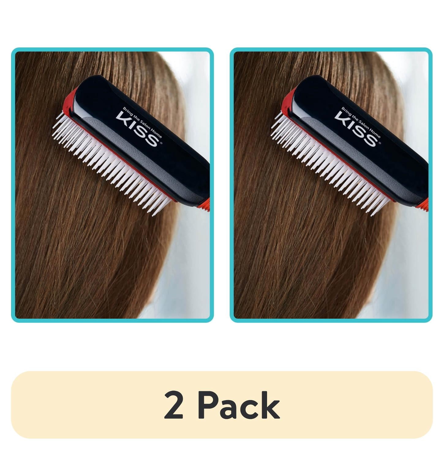 (2 pack) KISS Colors & Care 9-Row Detangling Hair Brush, Red - Walmart.com