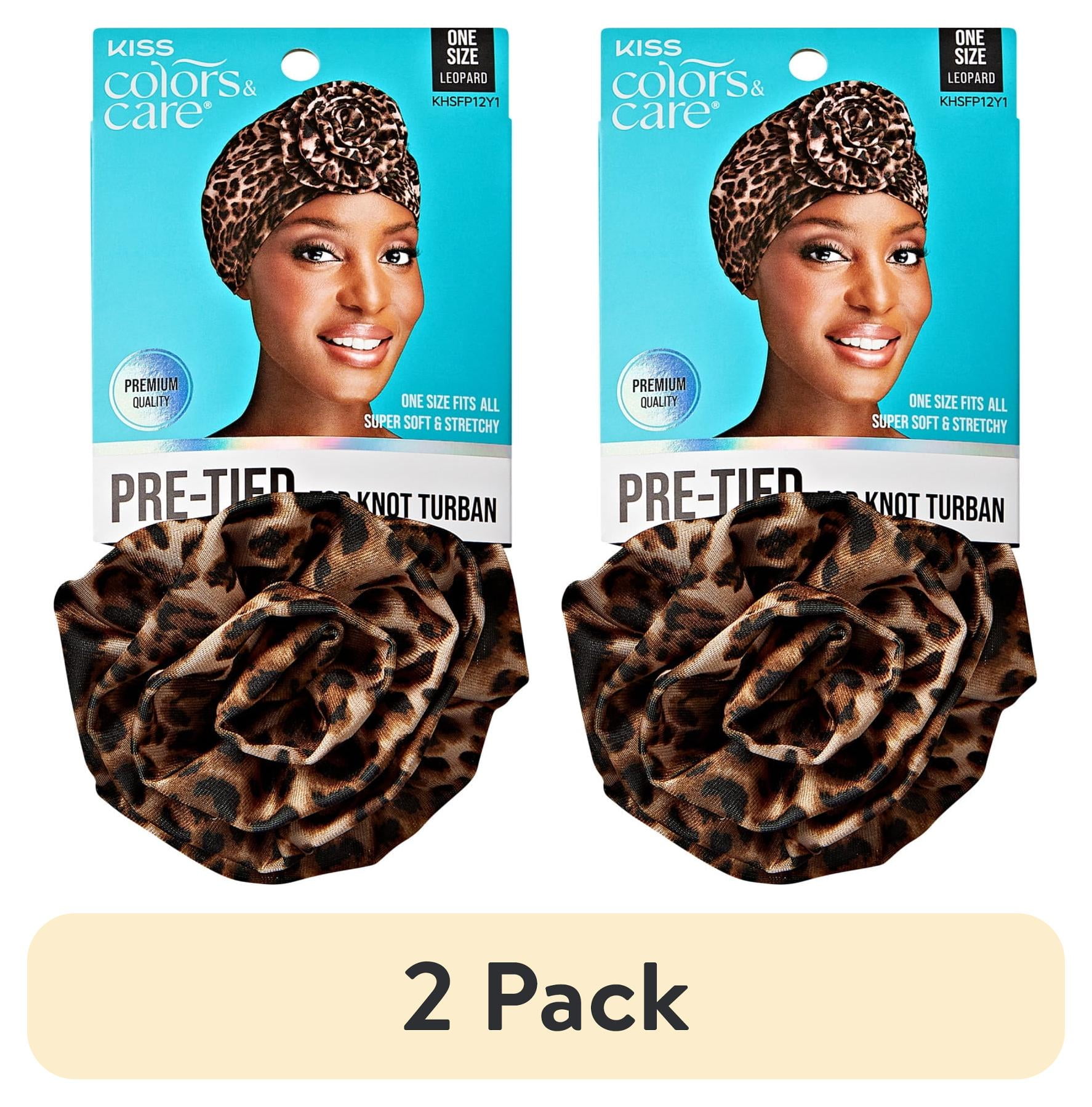(2 pack) KISS Colors & Care Pre-Tied Top Knot Turban, Unisex, One Size ...