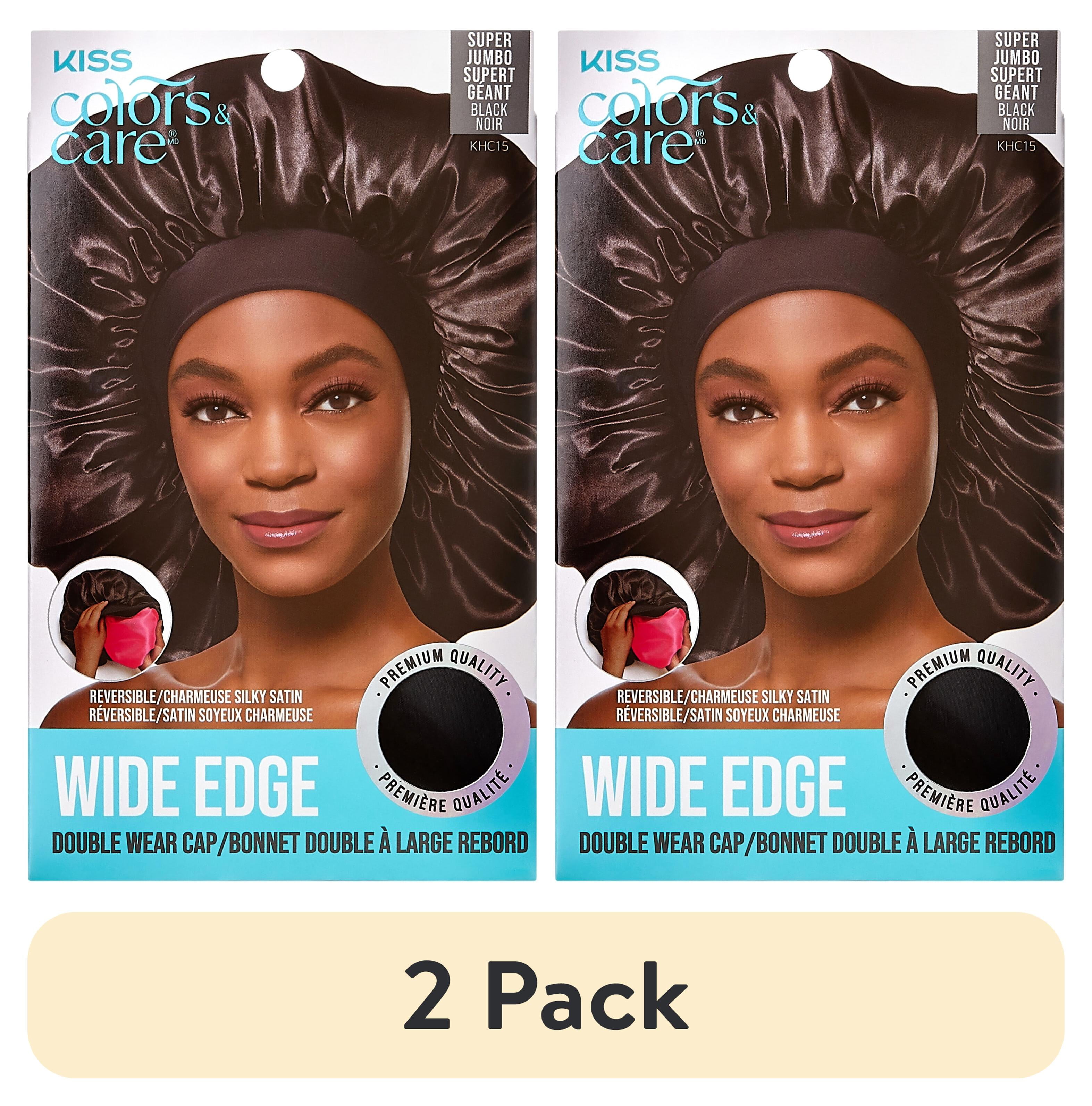 (2 pack) KISS Colors & Care Silky Satin Reversible Hair Bonnet Cap ...