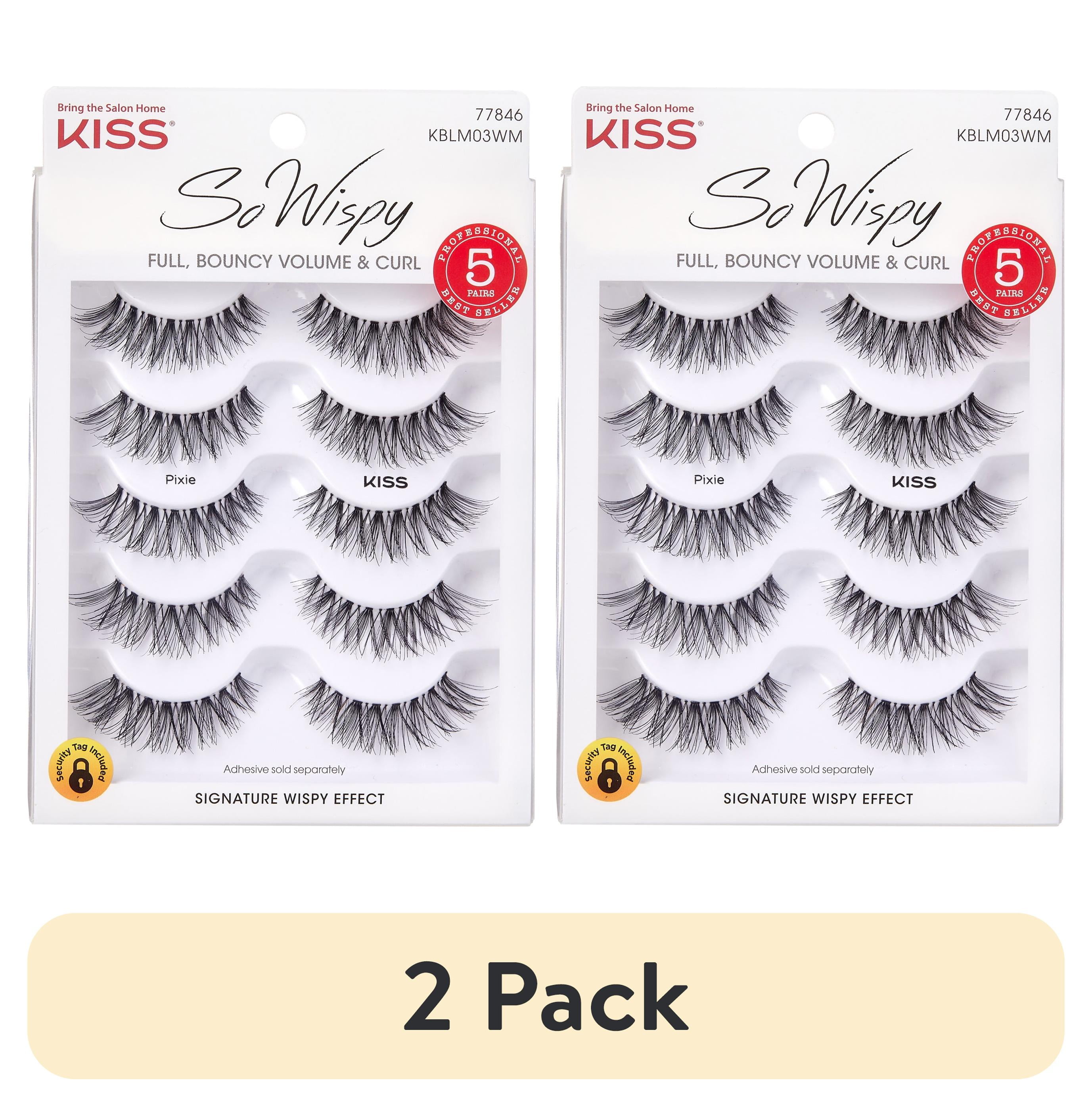 (2 pack) Kiss So Wispy False Eyelashes Multipack, Style 'Pixie', 5 ...