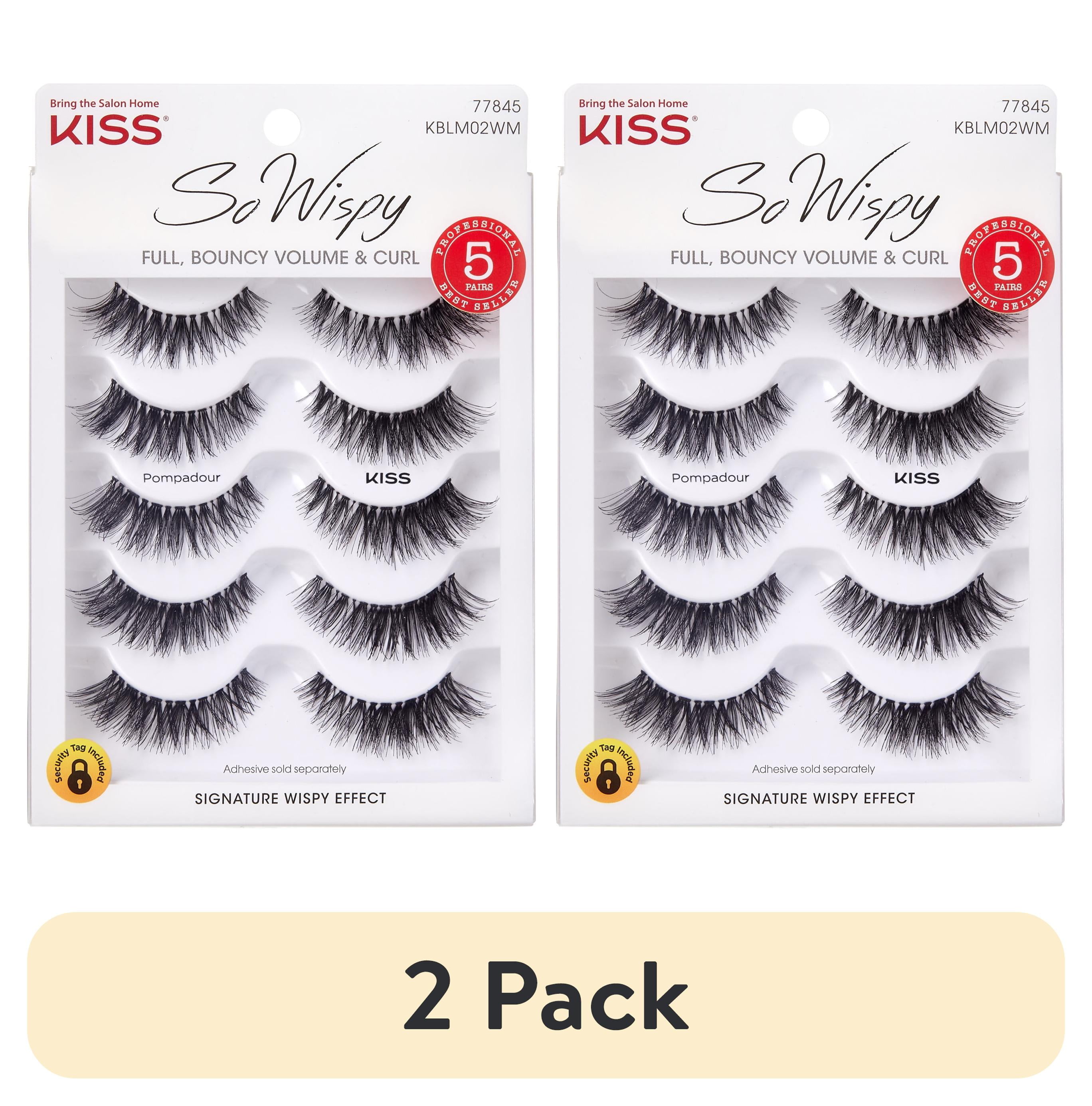 (2 pack) KISS So Wispy False Eyelashes Multipack, Pompadour, 12mm, 5 ...