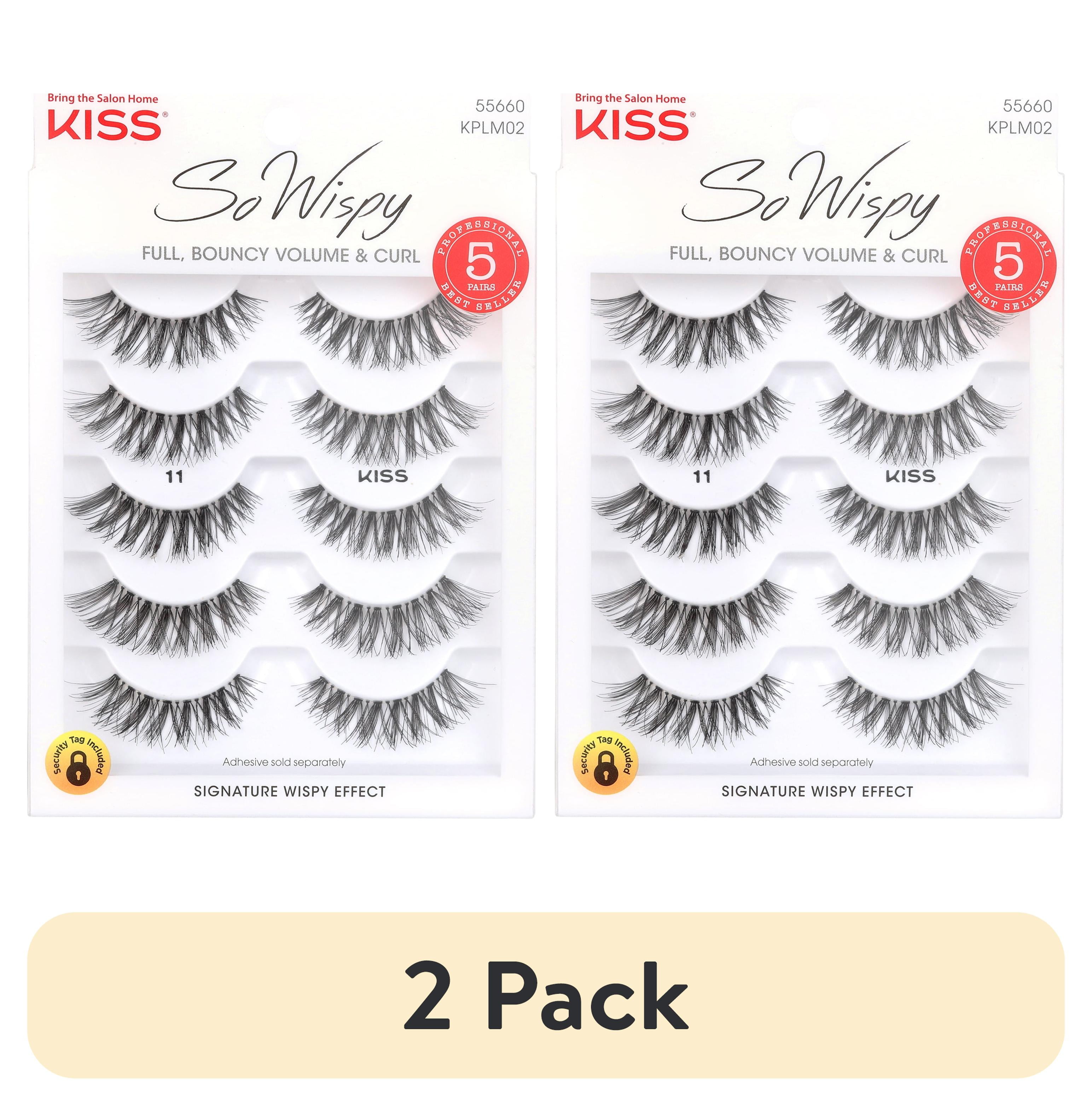 (2 pack) KISS So Wispy False Eyelashes, Strip Lashes, Style 11, Black ...