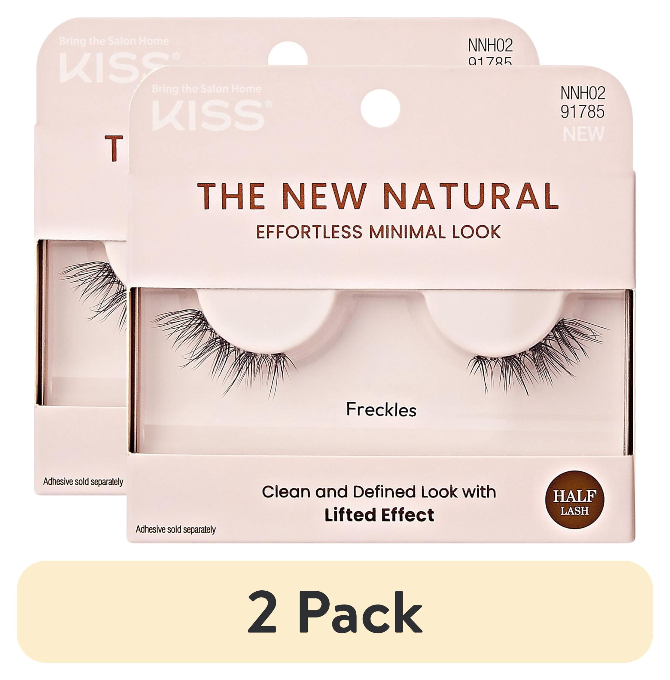 (2 pack) Kiss The New Natural False Eyelashes Half Strip Lash Single ...