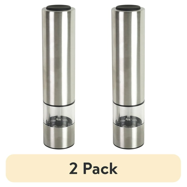 (2 pack) Kamenstein Electric Stainless Steel Salt and Pepper Grinder ...