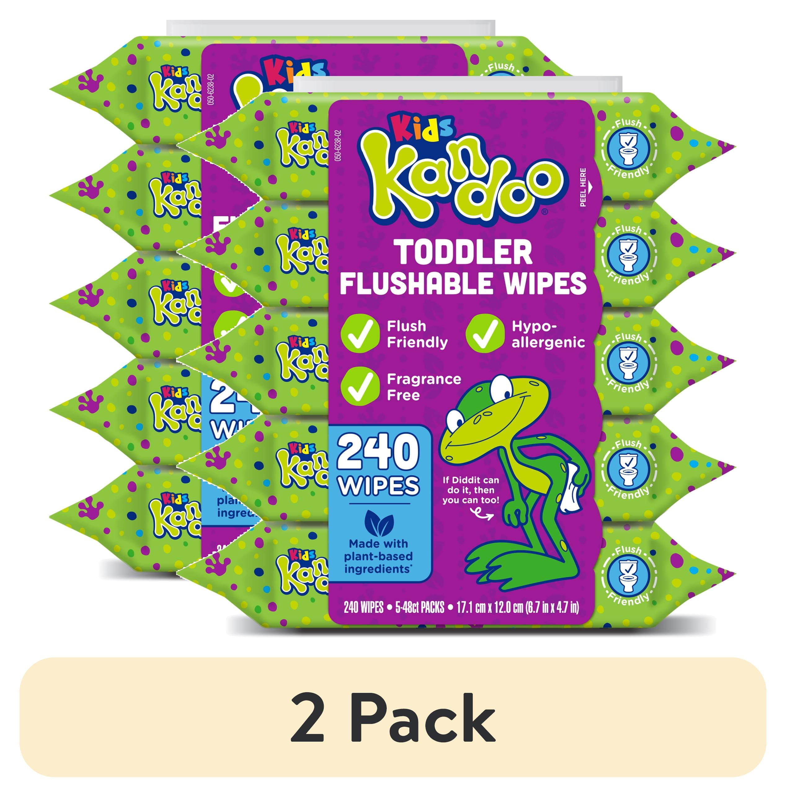 (2 pack) Kandoo Kids Sensitive Flushable Cleansing Wet Wipes, Potty ...