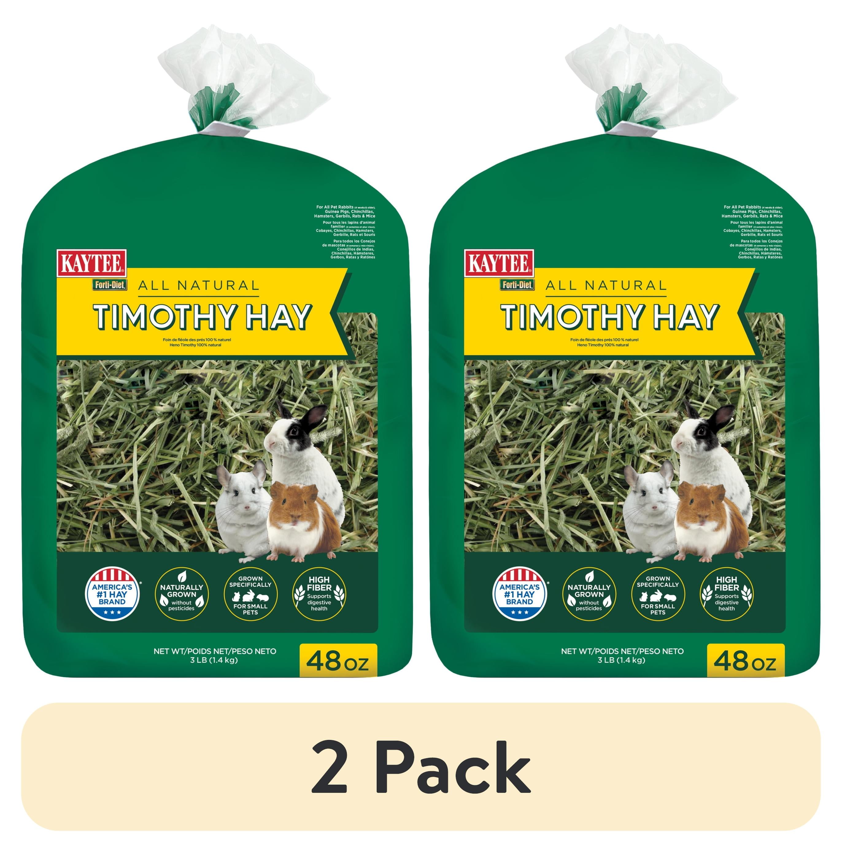 (2 pack) Kaytee Forti-Diet All Natural Timothy Hay , 48 ounce - Walmart.com