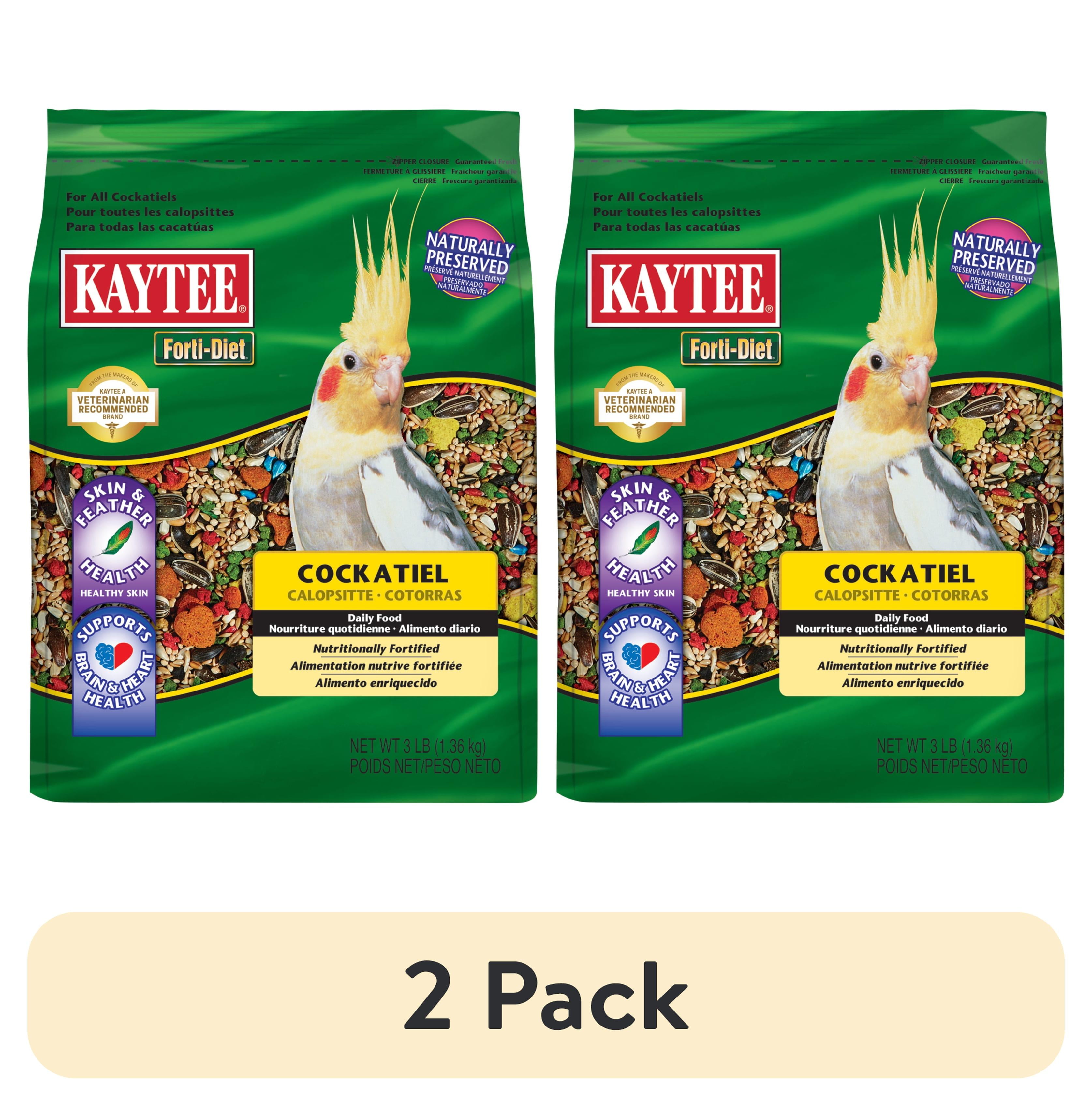 (2 pack) Kaytee Forti-Diet Cockatiel Pet Bird Food Seed, 3 lbs ...