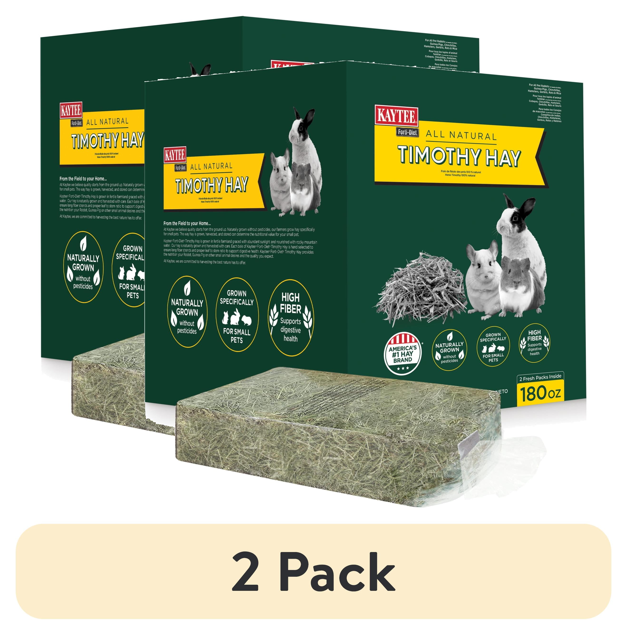 (2 pack) Kaytee Forti Diet Timothy Hay for Rabbits, Guinea Pigs ...
