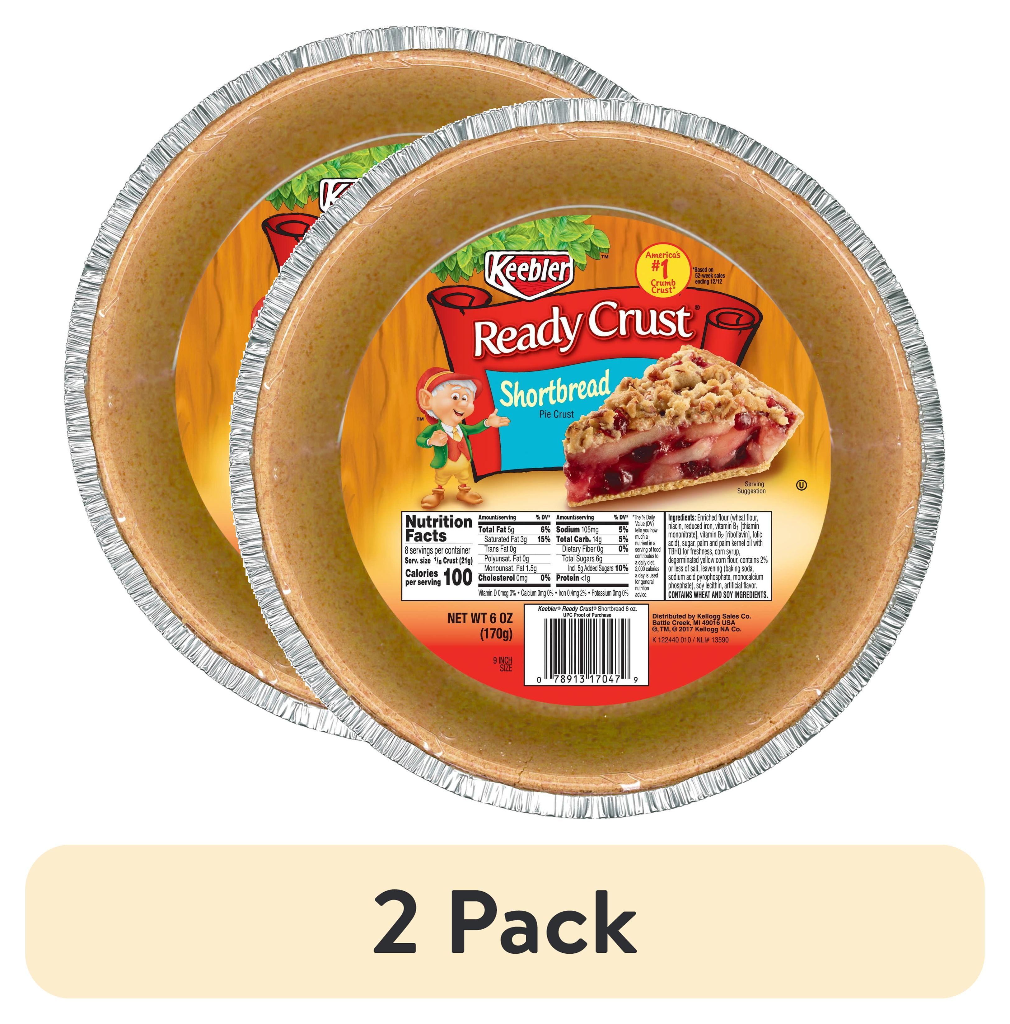 (2 pack) Keebler Ready Crust 9 Inch Shortbread Pie Crust, 6 oz ...