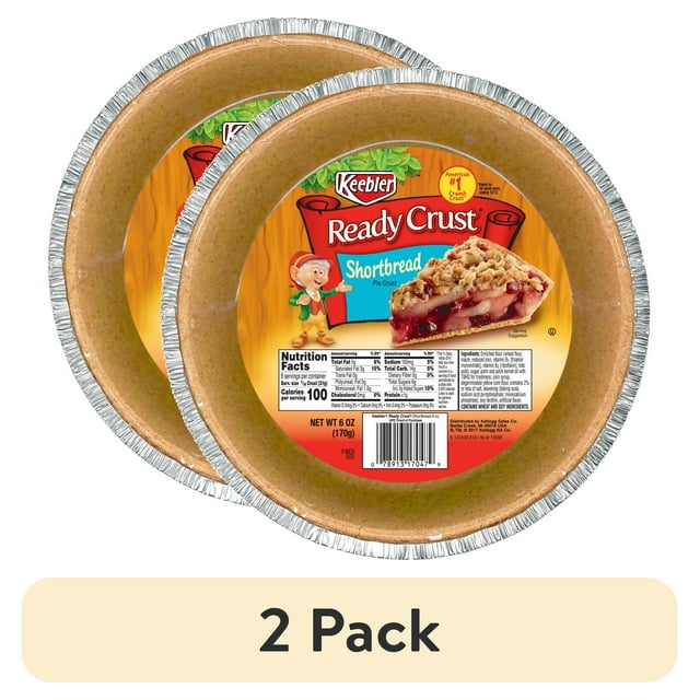 (2 pack) Keebler Ready Crust 9 Inch Shortbread Pie Crust, 6 oz ...