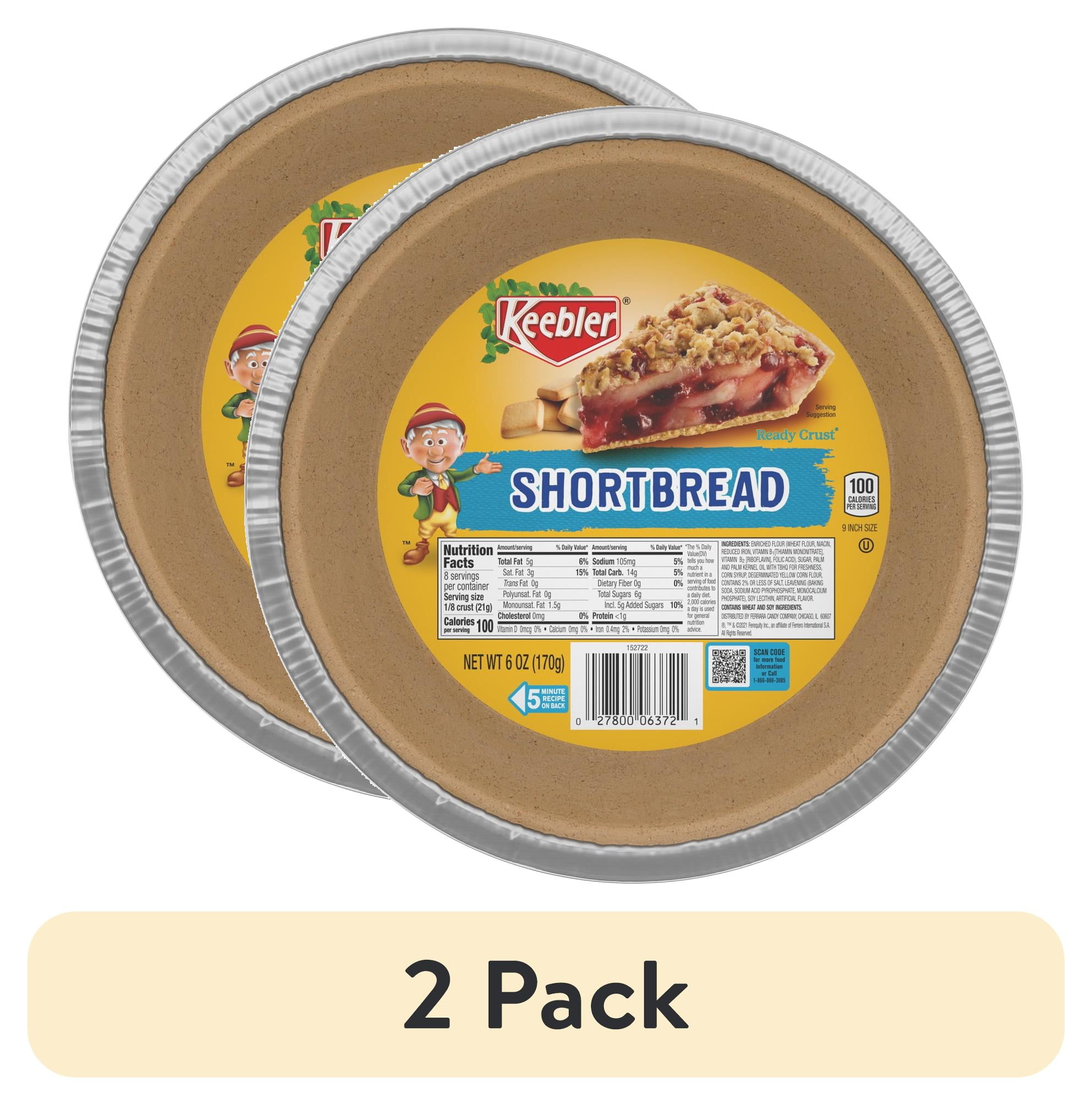 (2 pack) Keebler Ready Crust 9-Inch Shortbread Pie Crust, Premade Pie ...