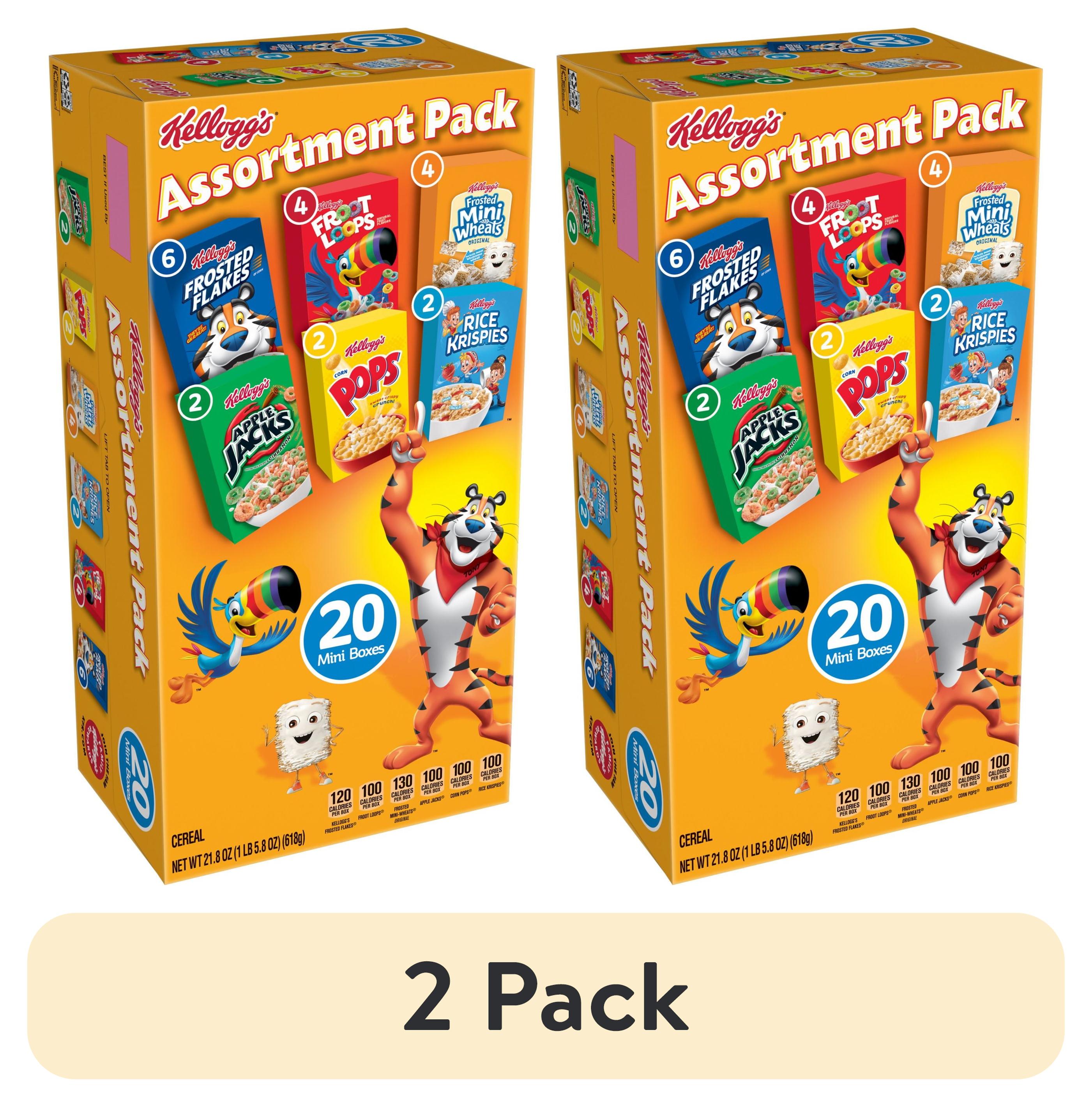 (2 pack) Kellogg's Assortment Pack Breakfast Cereal, Single Serve ...