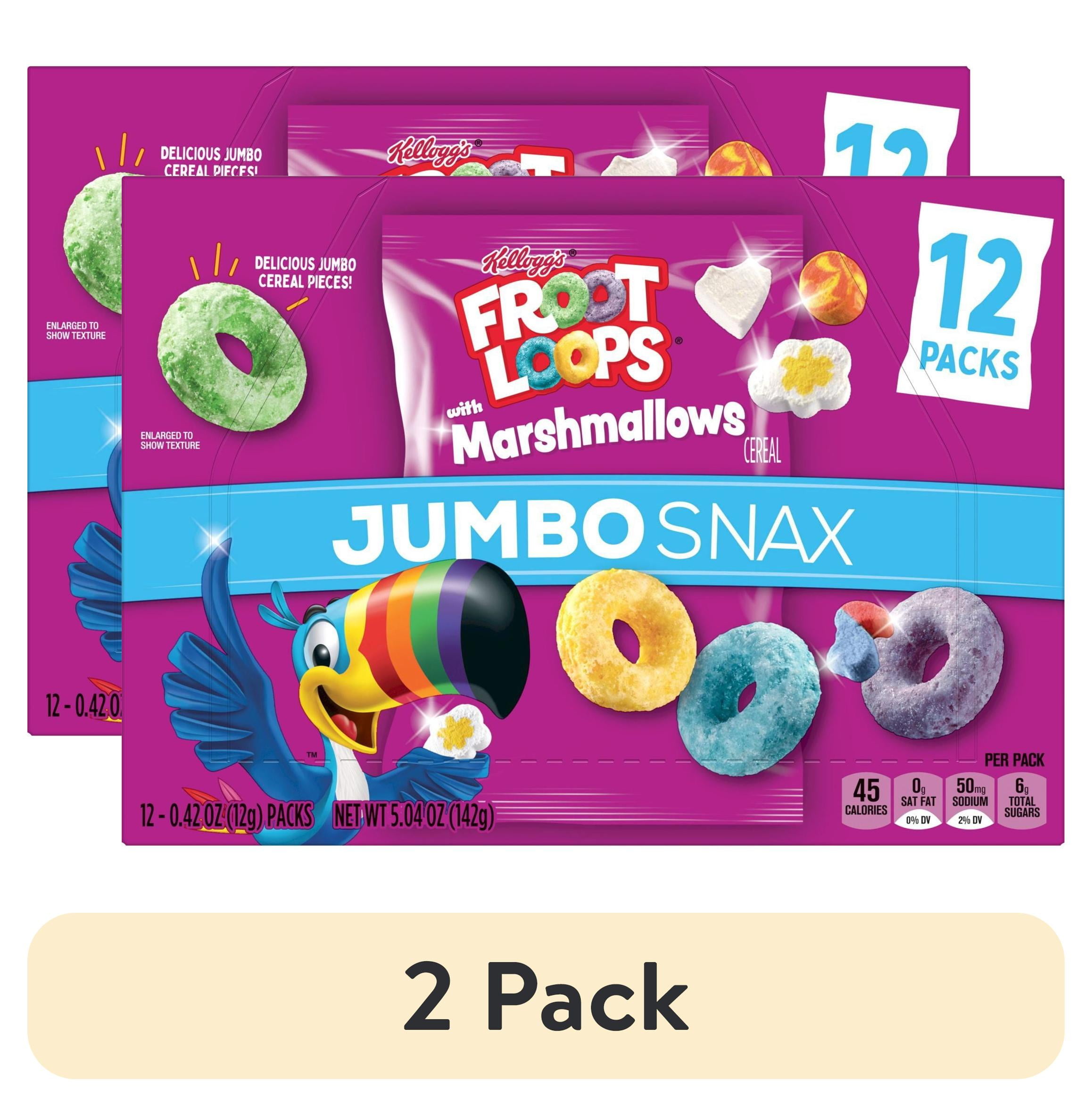 (2 pack) Kellogg's Froot Loops With Marshmallows Jumbo Snax - 12 ct ...