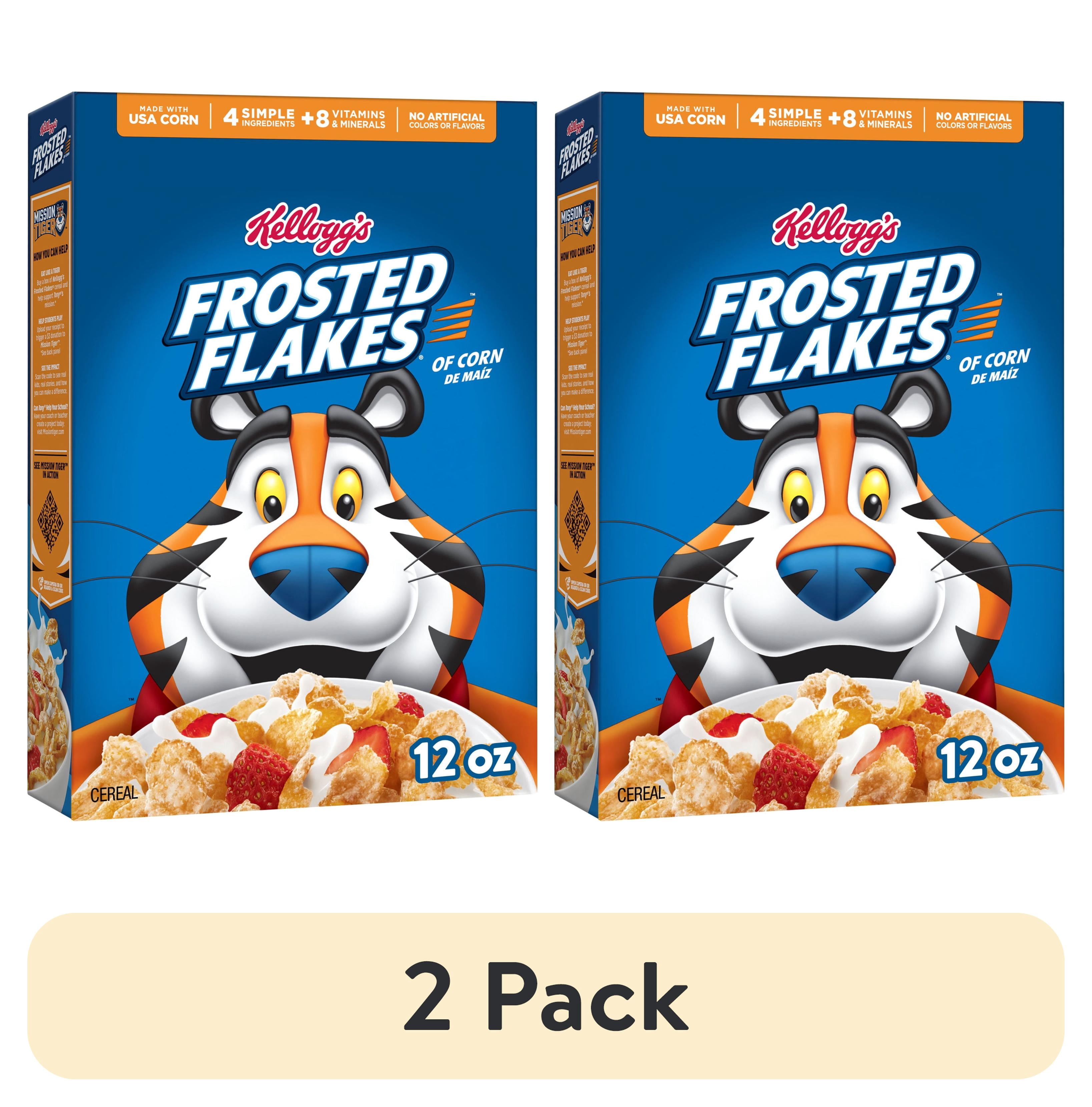 (2 pack) Kellogg's Frosted Flakes Original Breakfast Cereal Box, 12 oz ...