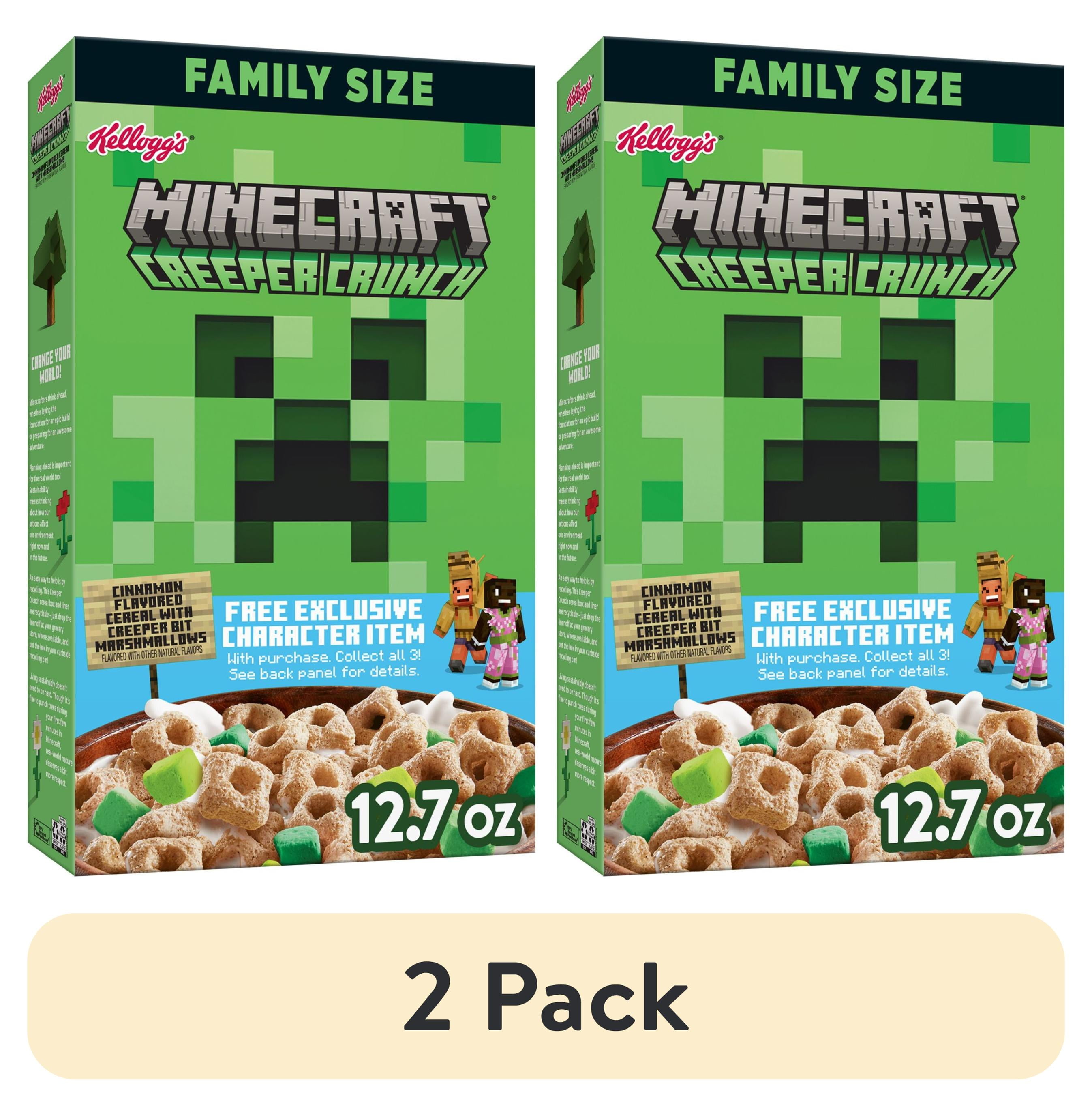 (2 pack) Kellogg's Minecraft Creeper Crunch Breakfast Cereal, Kids ...