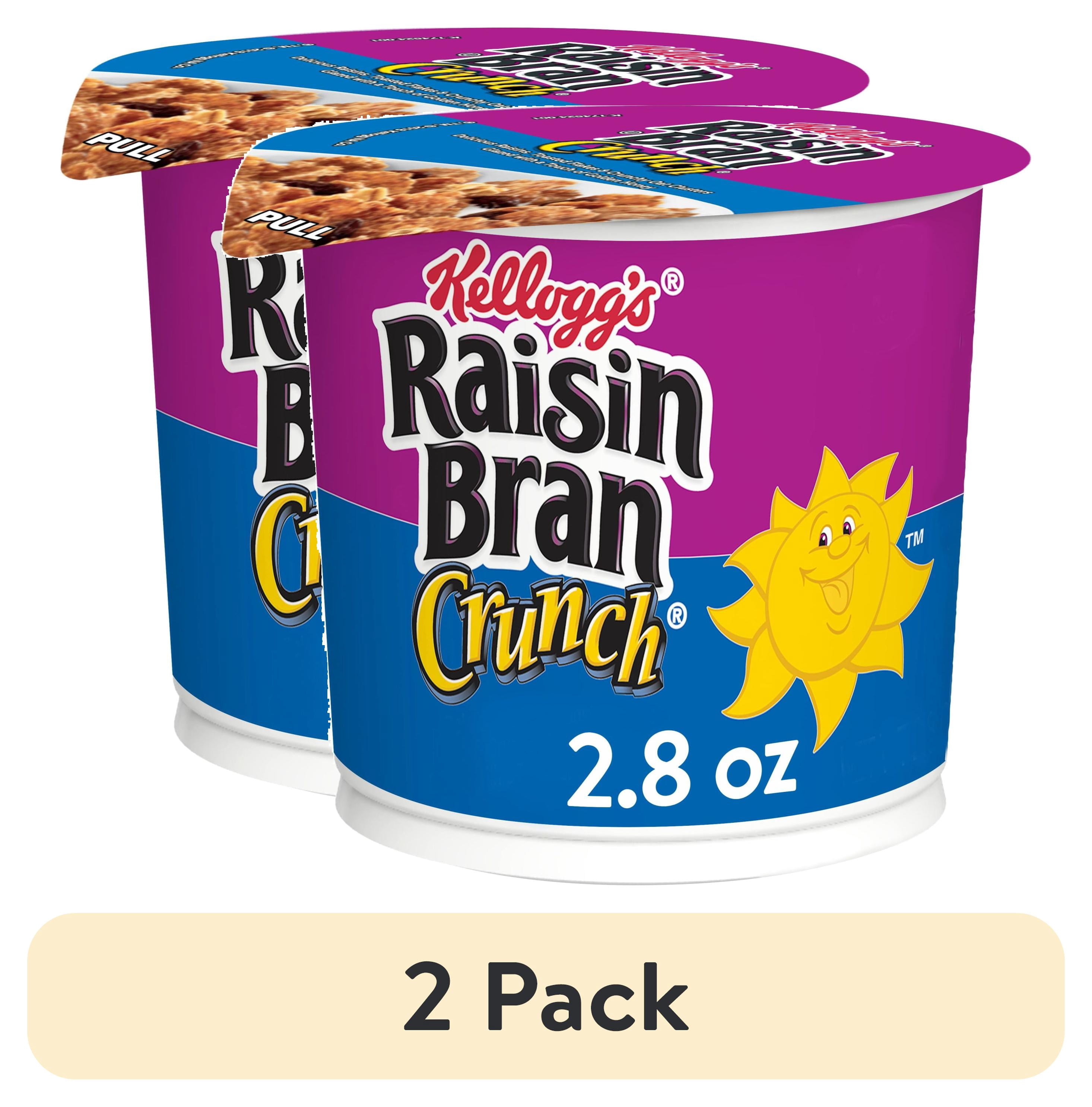 (2 pack) Kellogg's Raisin Bran Crunch Breakfast Cereal Cups, Family ...