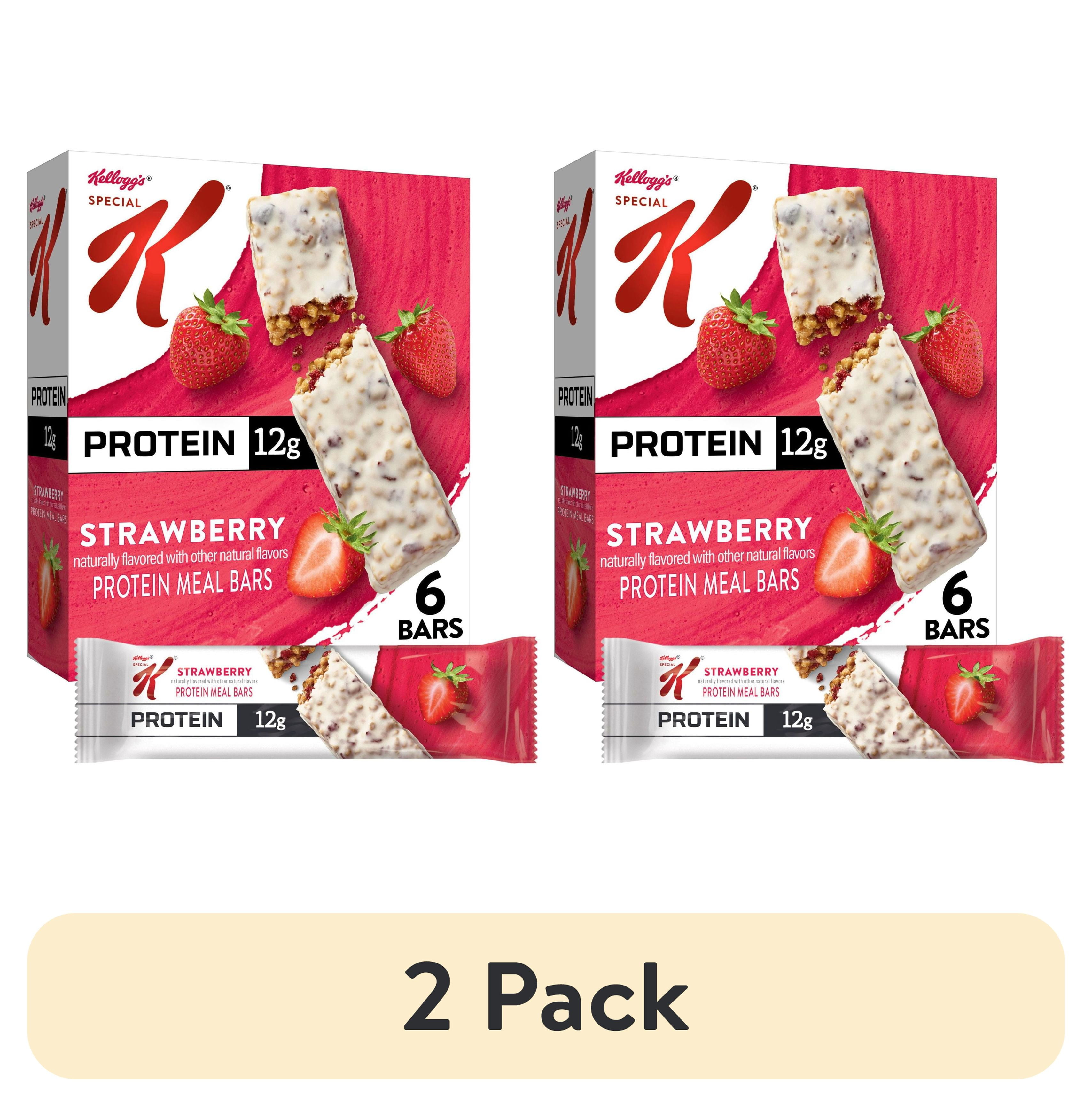 (2 pack) Special K Bar Strawberry Chewy Protein Meal Bars, 12g Protein Snacks, 9.5 oz, 6 Count ...