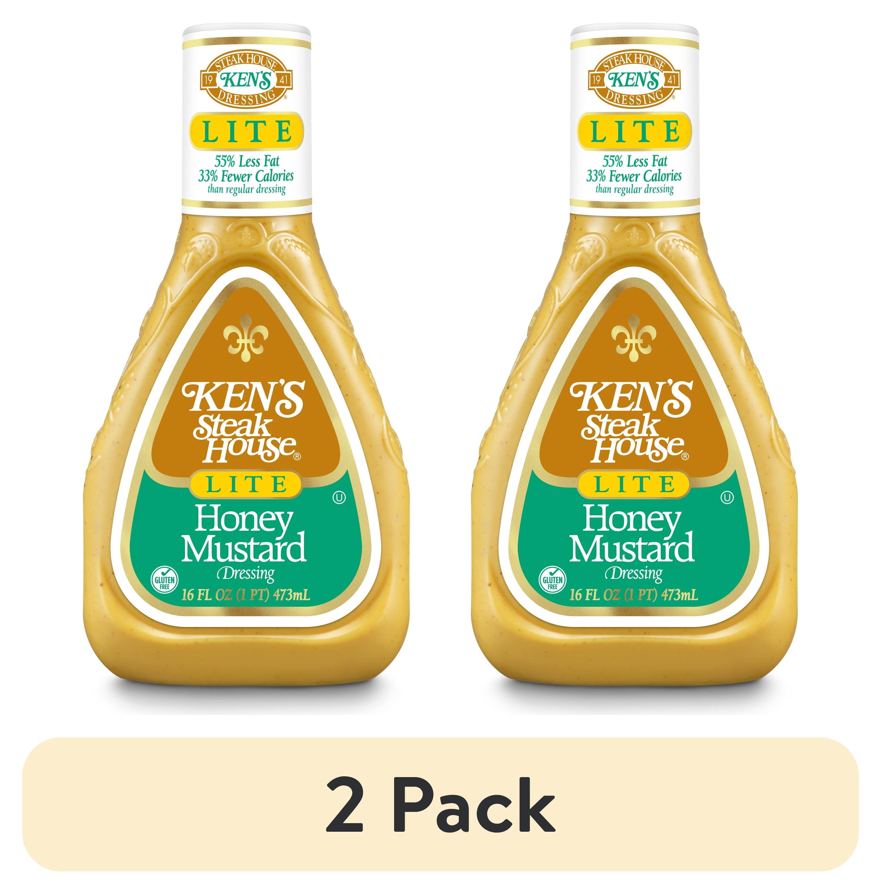 (2 pack) Ken's Steak House Lite Honey Mustard Salad Dressing 16 fl oz ...
