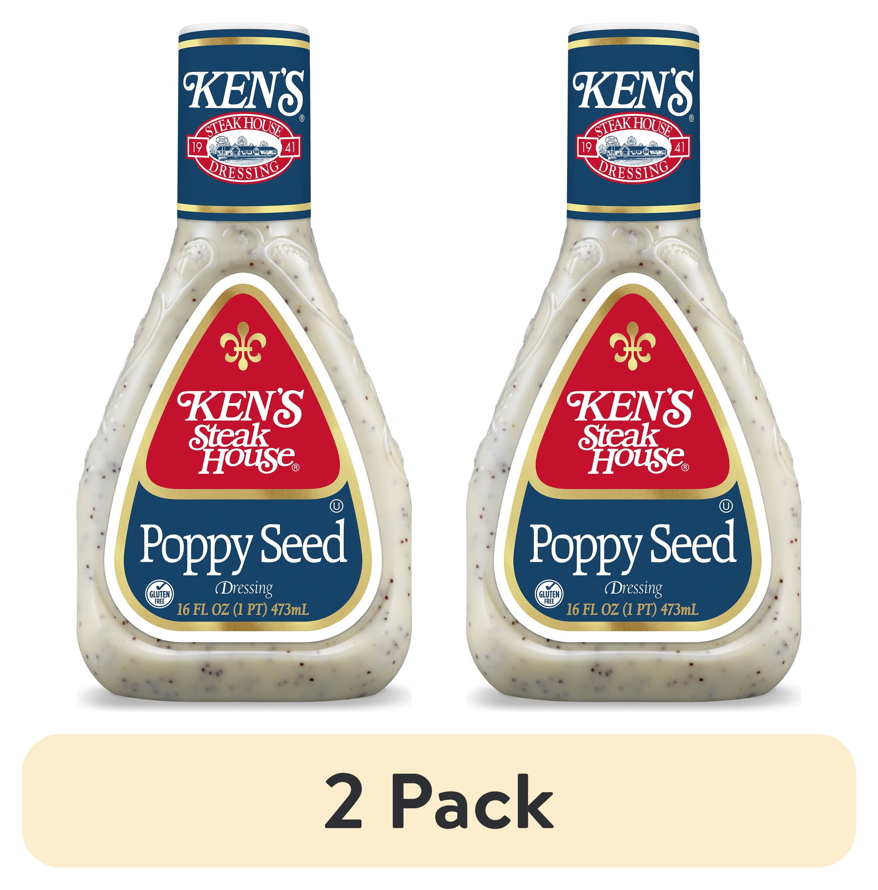 (2 pack) Ken's Steak House Poppy Seed Salad Dressing, 16 fl oz ...