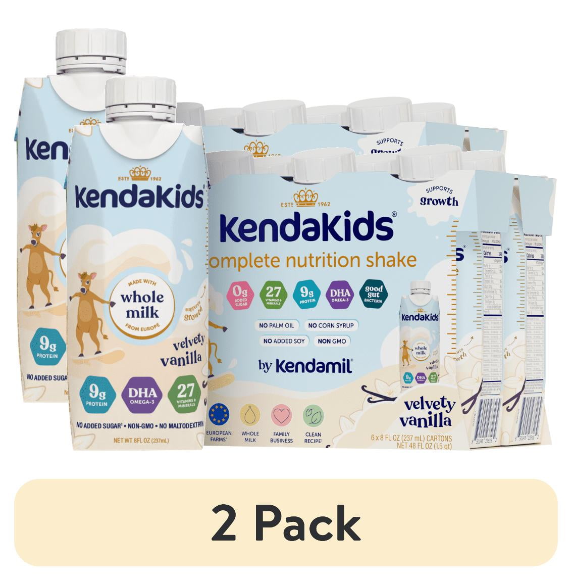 (2 pack) KendaKids Complete Nutrition Shake with Protein & DHA, Velvety ...