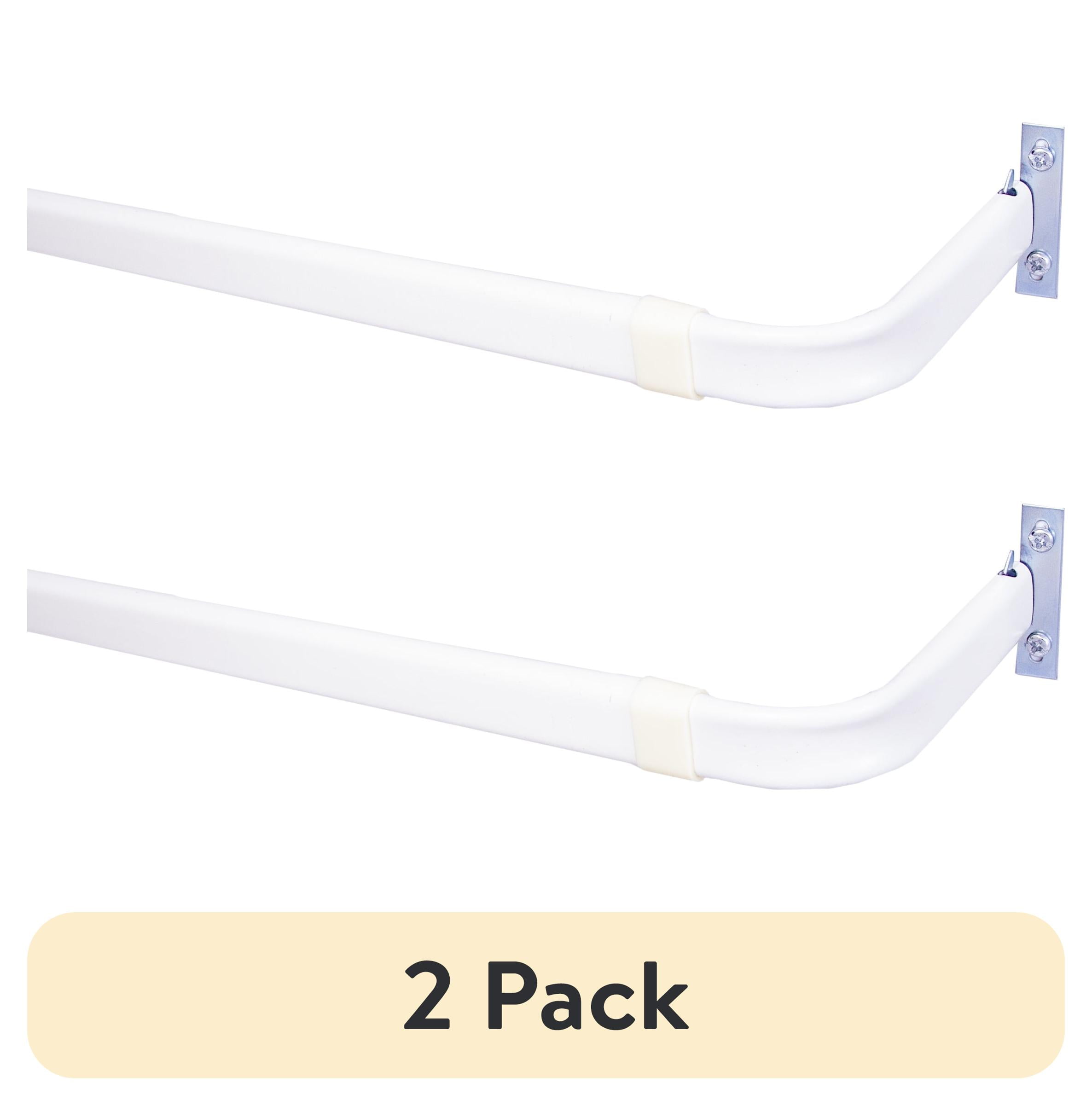 (2 pack) Kenney 48-86" Basic Steel Adjustable Curtain Rod, White ...