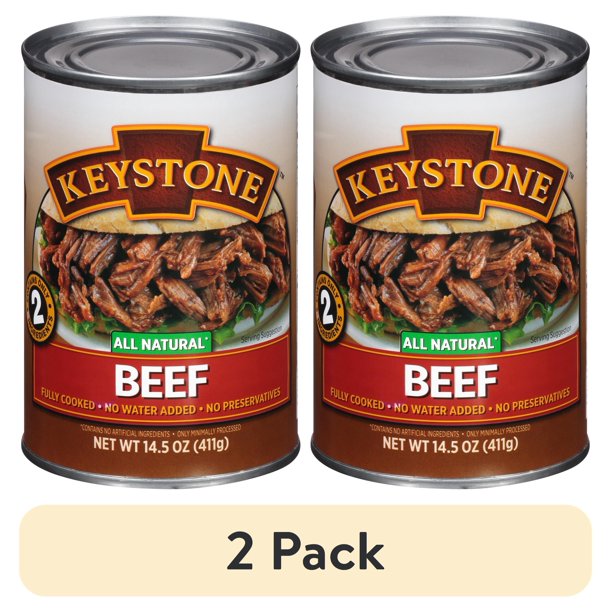 (2 pack) Keystone All Natural Beef, 14.5 oz Can - Walmart Business Supplies