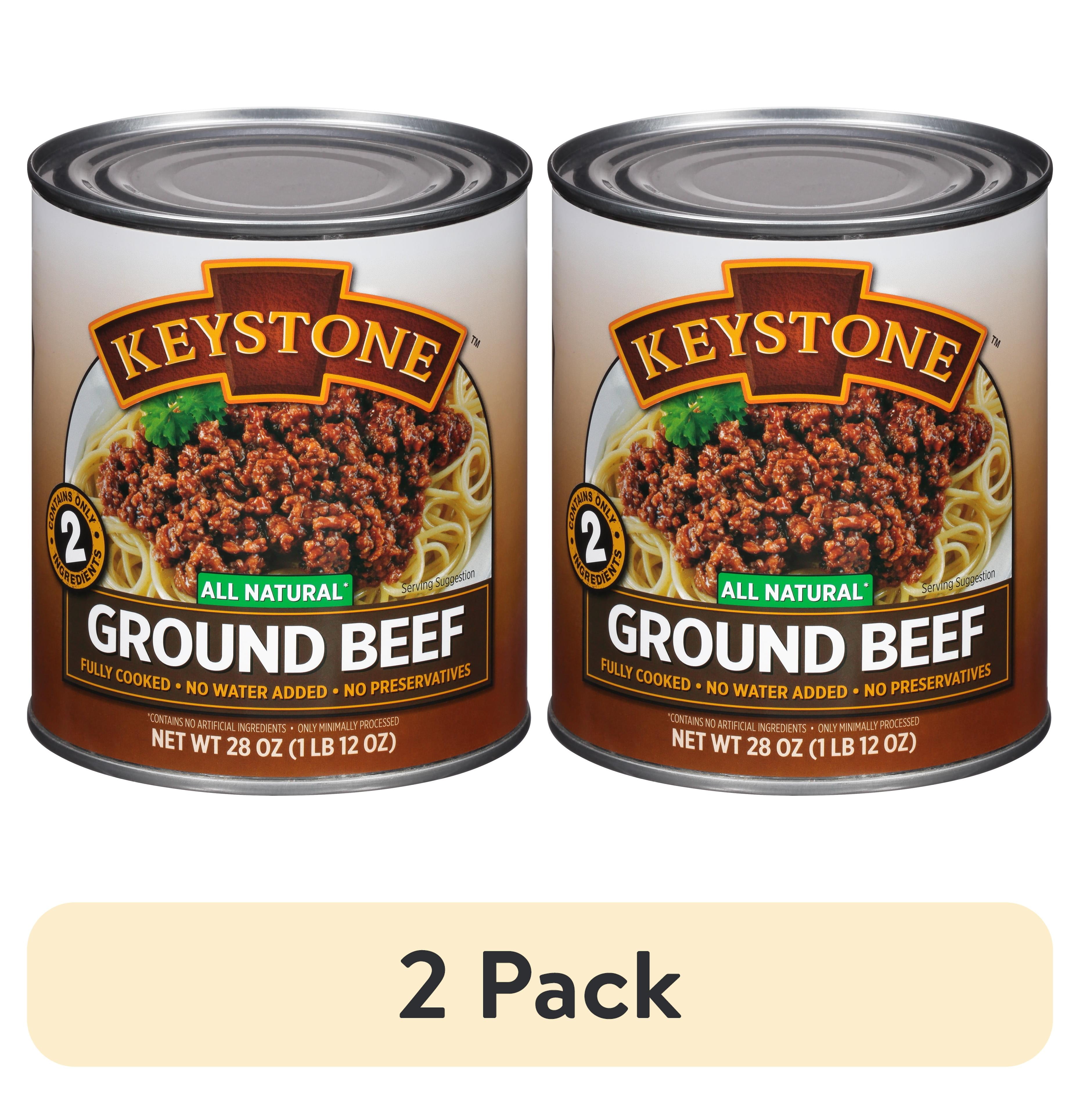 (2 pack) Keystone All Natural Ground Beef, 28 oz Can - Walmart.com