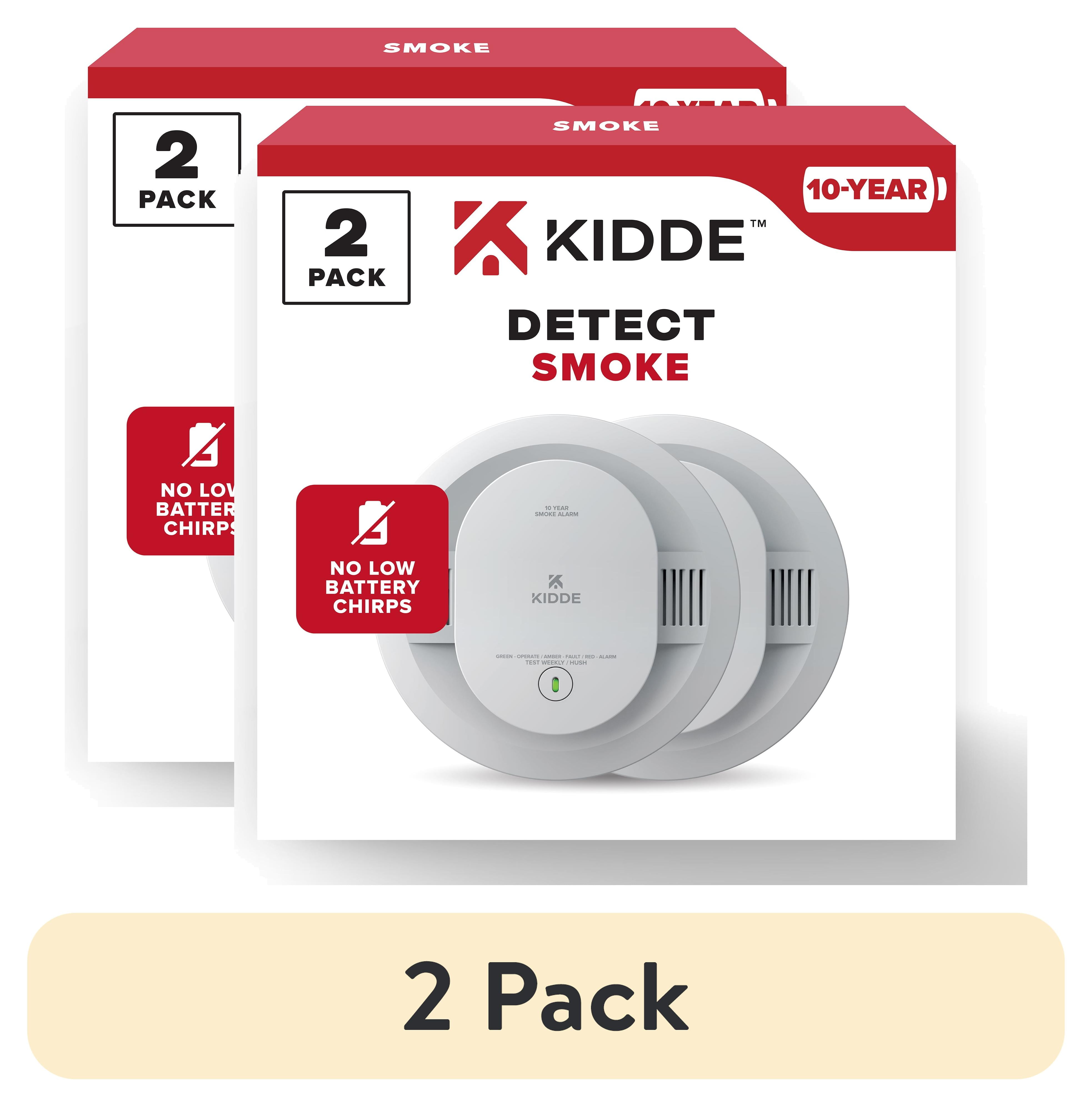 (2 pack) Kidde 10-Year Sealed Lithium Battery-Operated Photoelectric Smoke Detector Alarm, 5 ...