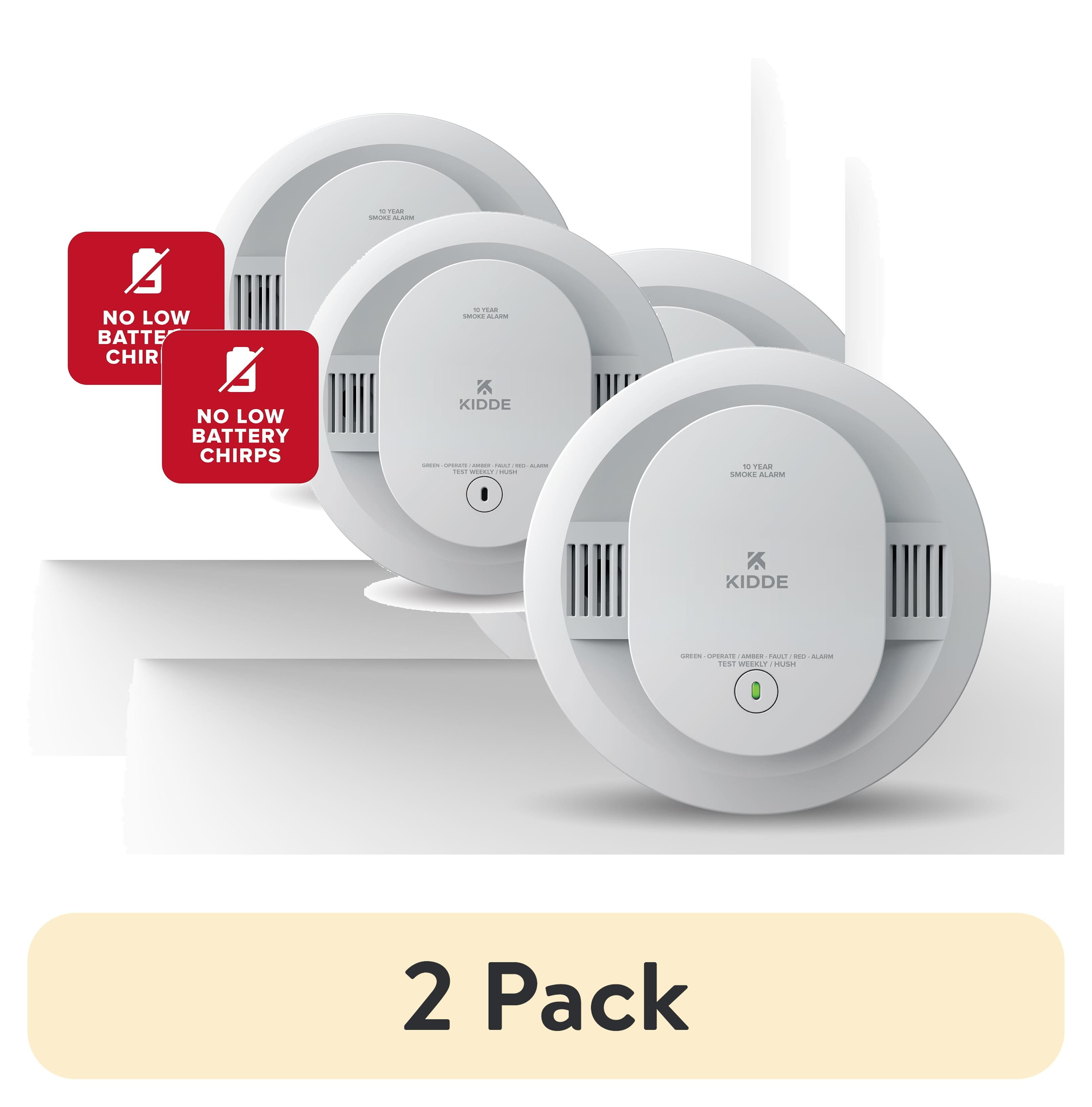 (2 pack) Kidde 10-Year Sealed Lithium Battery-Operated Photoelectric Smoke Detector Alarm, 5 ...