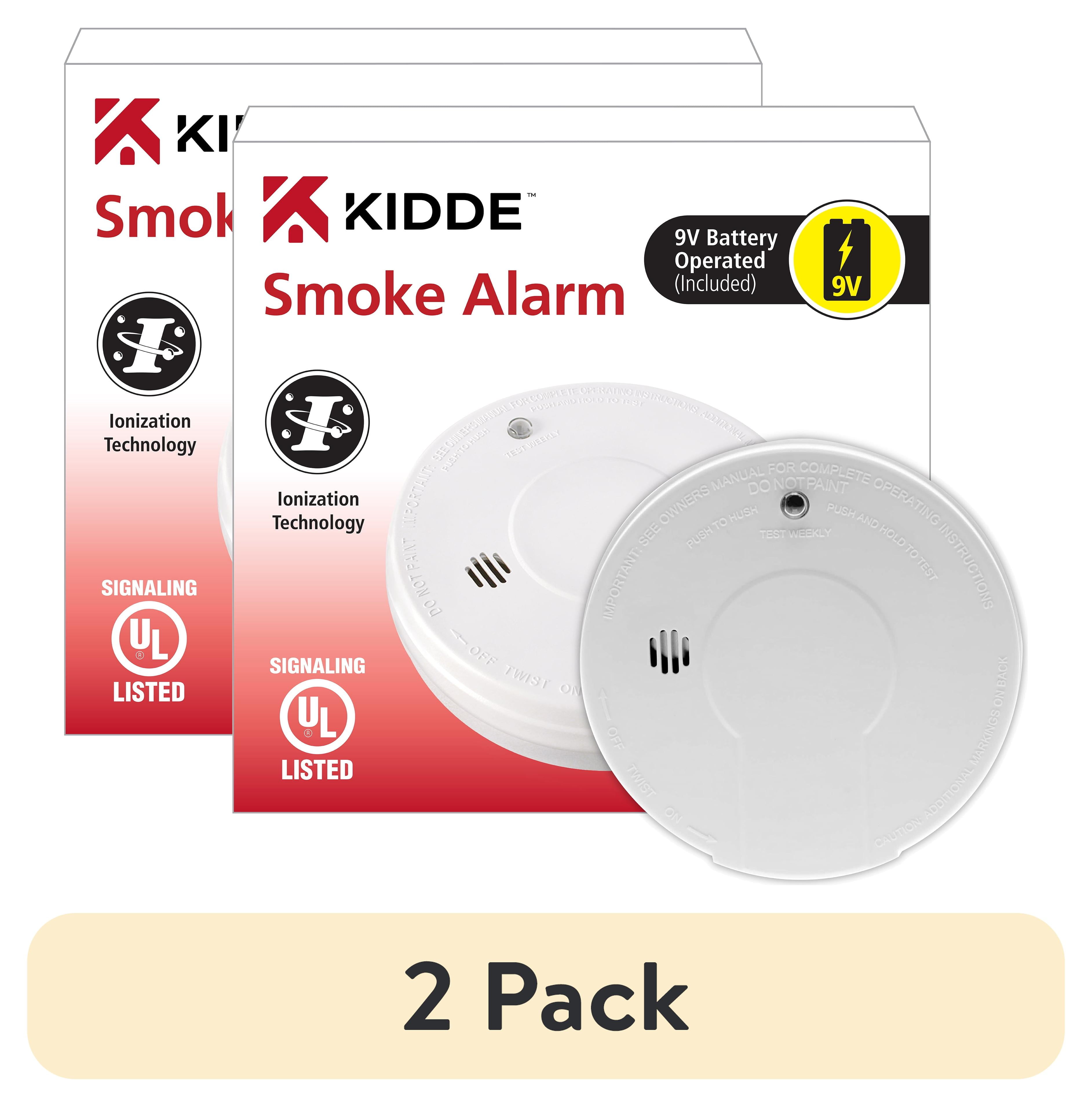 (2 pack) Kidde 5" Battery Ionization Smoke Alarm with Test Button ...
