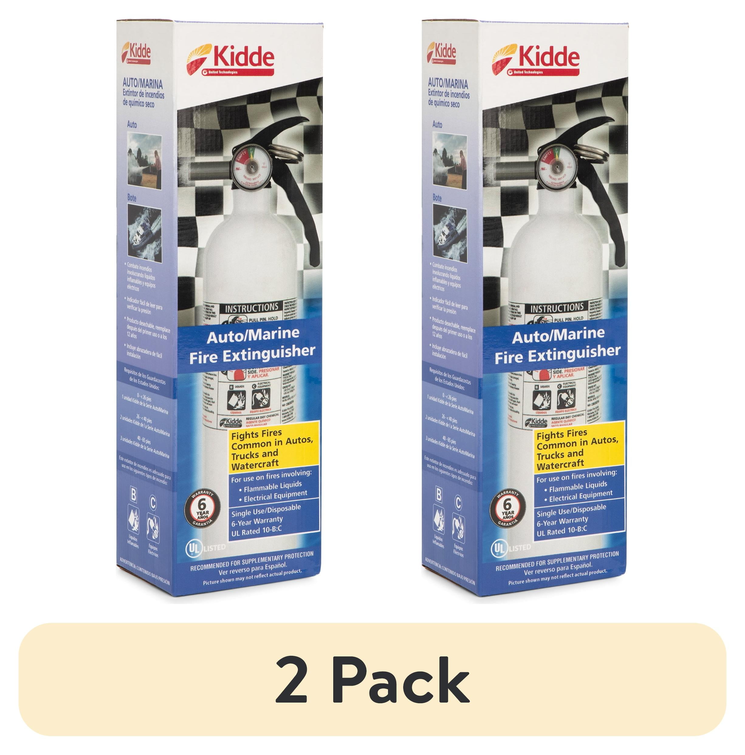 (2 pack) Kidde Auto/Marine UL Listed Fire Extinguisher, 10-B:C Rated ...
