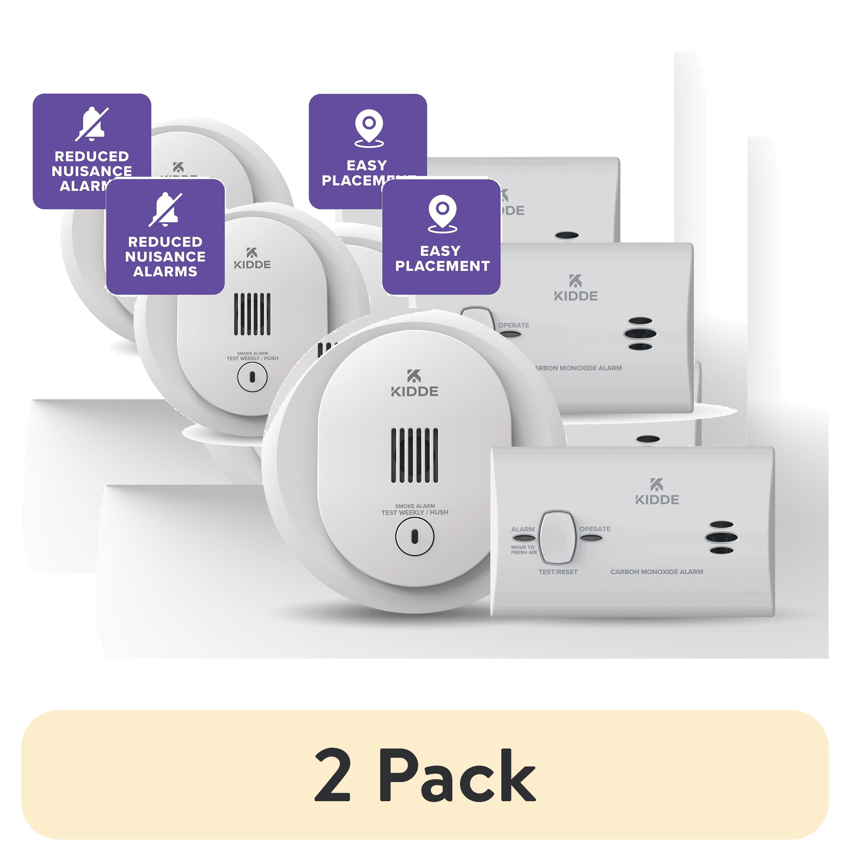 (2 pack) Kidde Battery-Operated 4-inch Smoke Detector & Carbon Monoxide ...