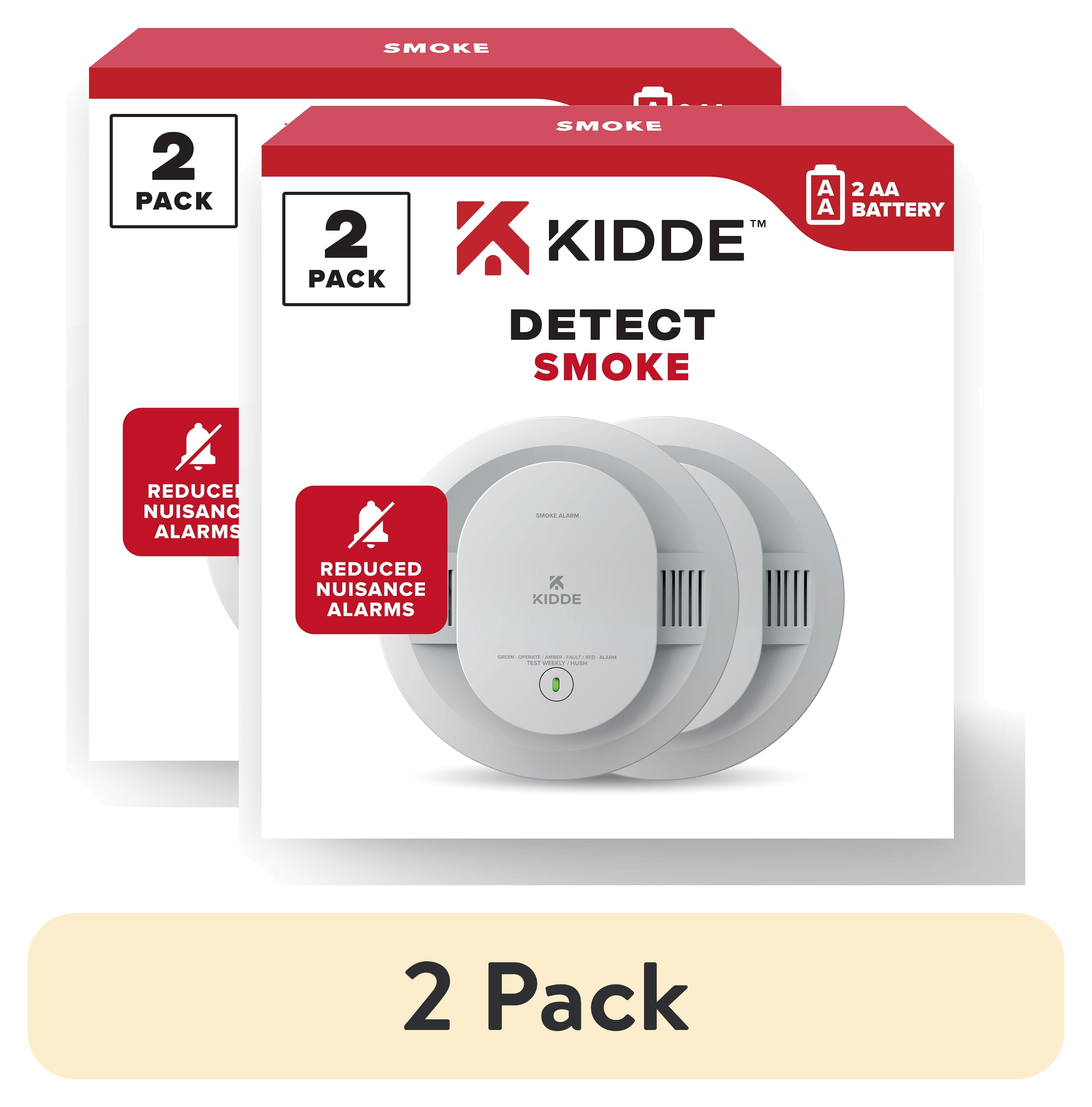 (2 pack) Kidde Battery-Operated Photoelectric Smoke Detector Alarm, 5 ...